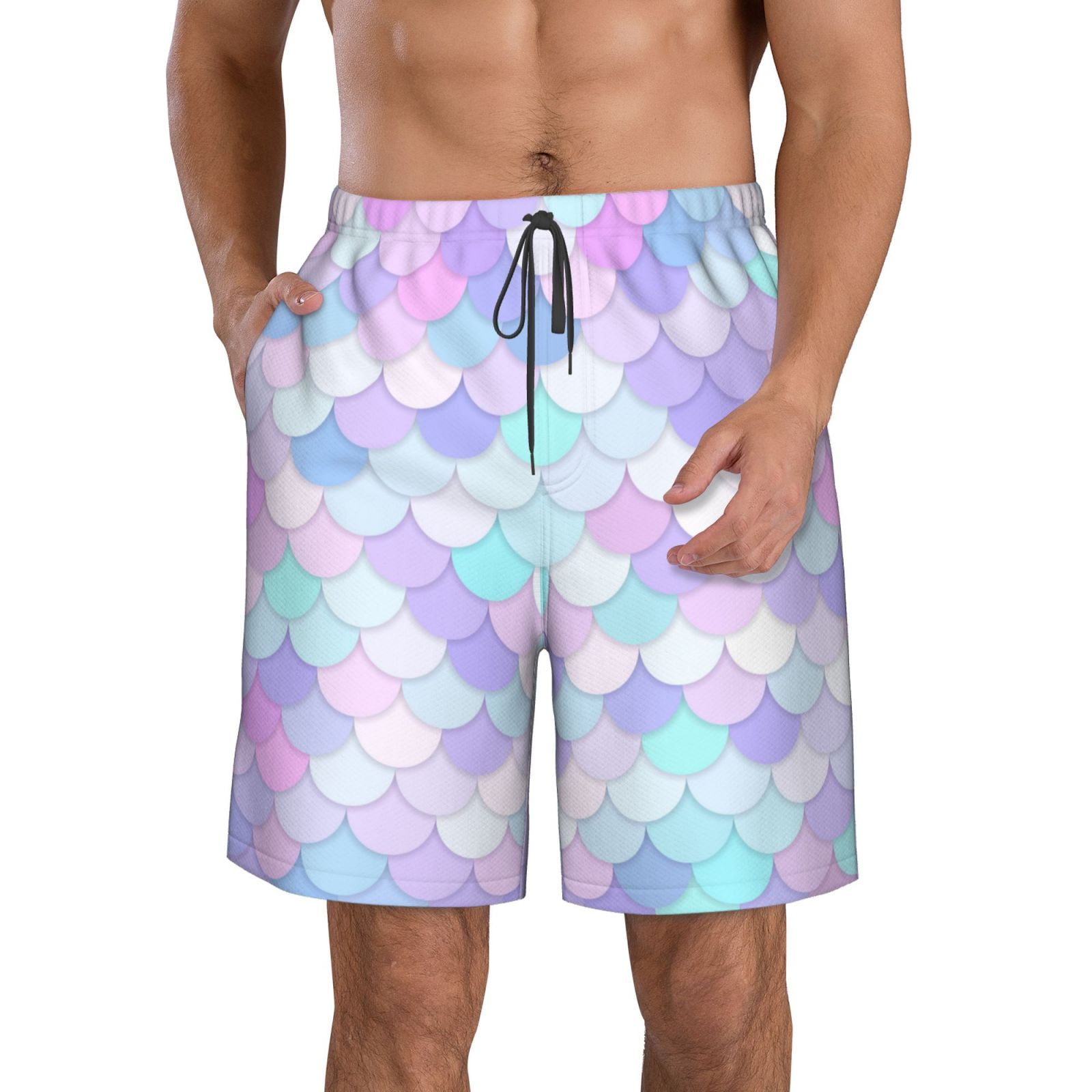 Disketp Men'S Swim Trunks Hawaiian Breathable Surf Beach Swimsuits Mesh ...