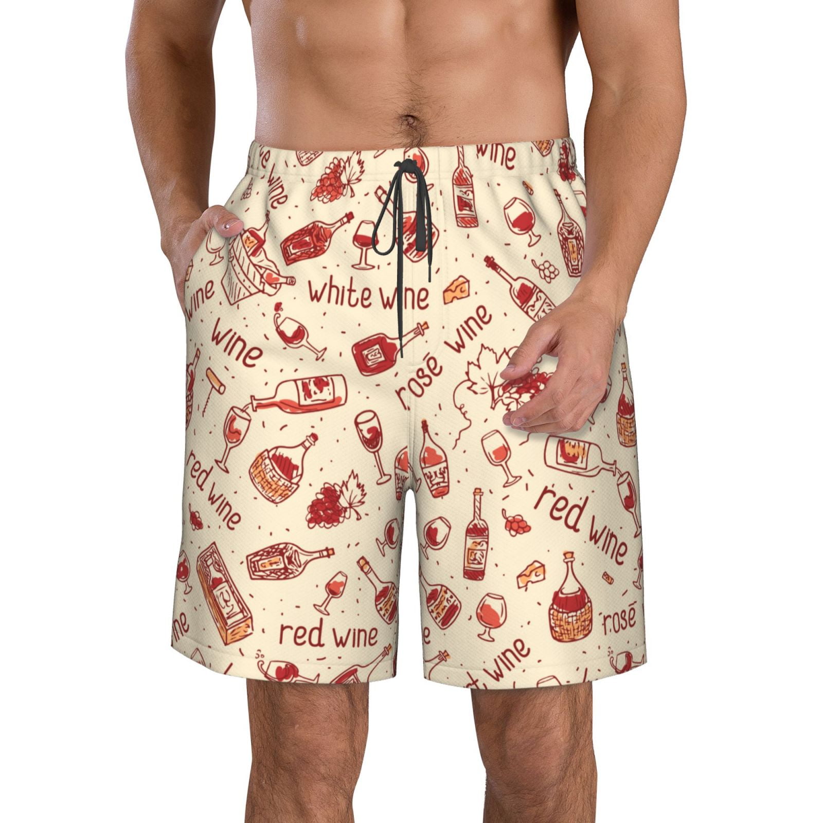 Disketp Men'S Swim Trunks Hawaiian Breathable Surf Beach Swimsuits Mesh ...