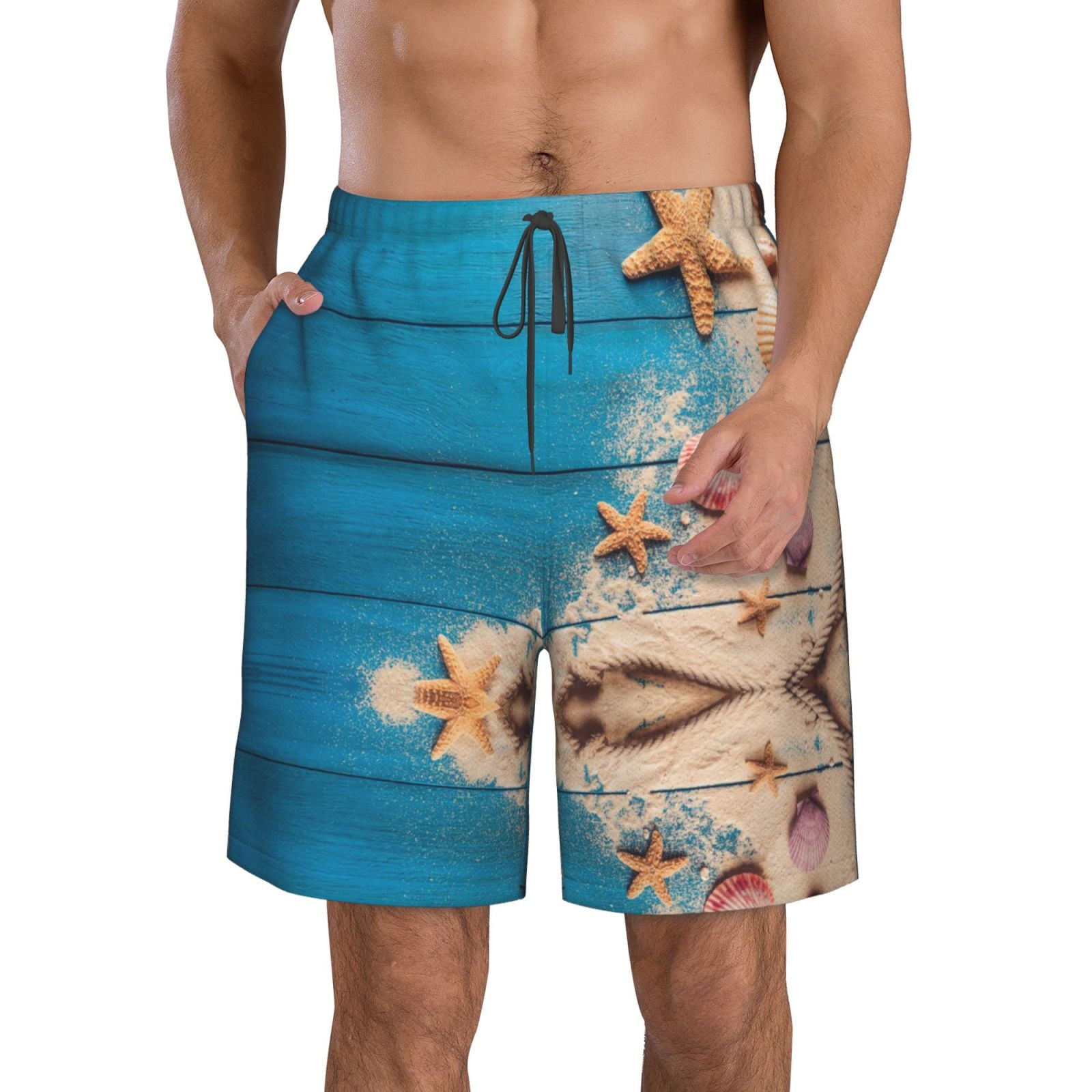 Disketp Men'S Swim Trunks Hawaiian Breathable Surf Beach Swimsuits Mesh ...