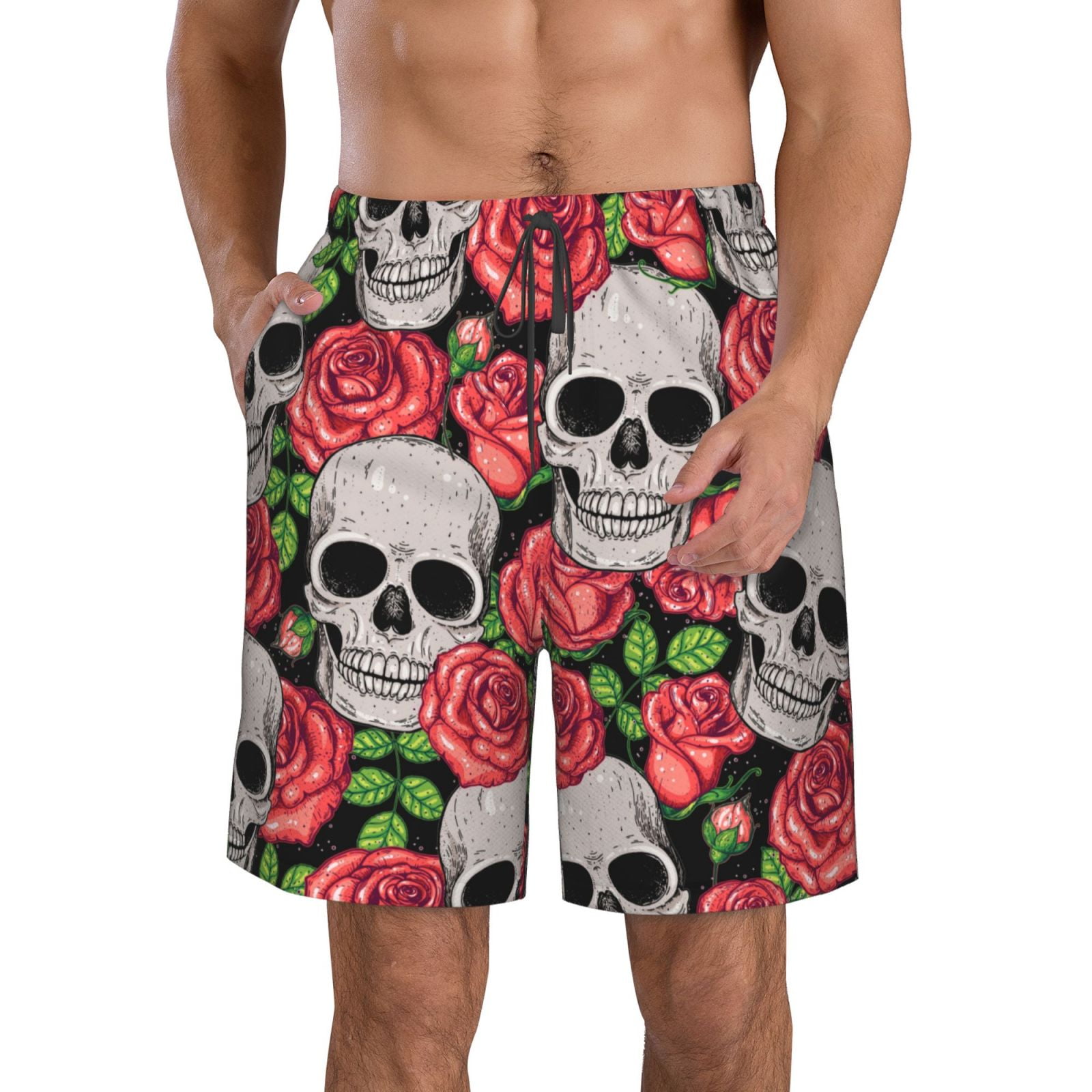 Disketp Men'S Swim Trunks Hawaiian Breathable Surf Beach Swimsuits Mesh ...