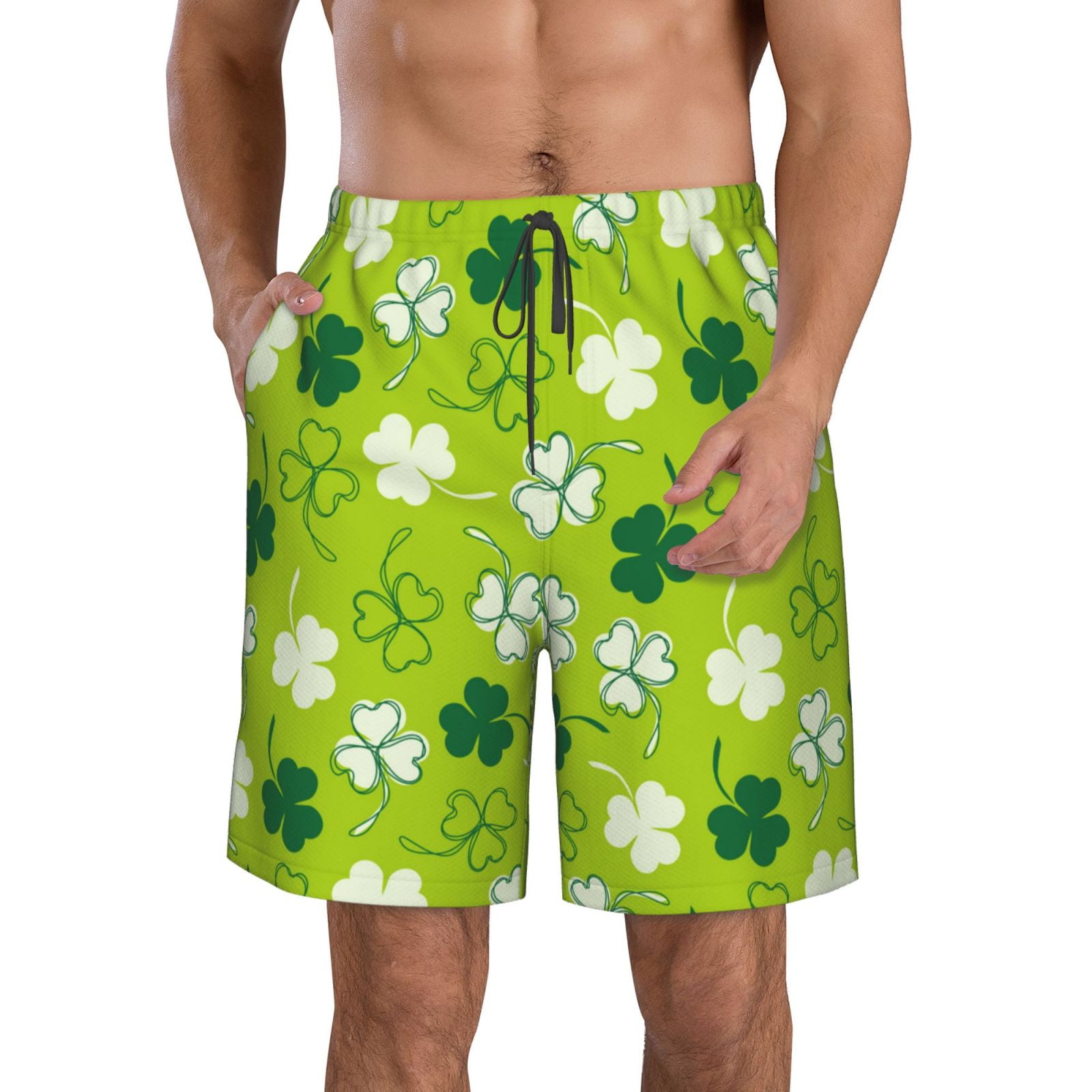 Disketp Mens Swim Trunks Hawaiian Breathable Surf Beach Swimsuits Mesh