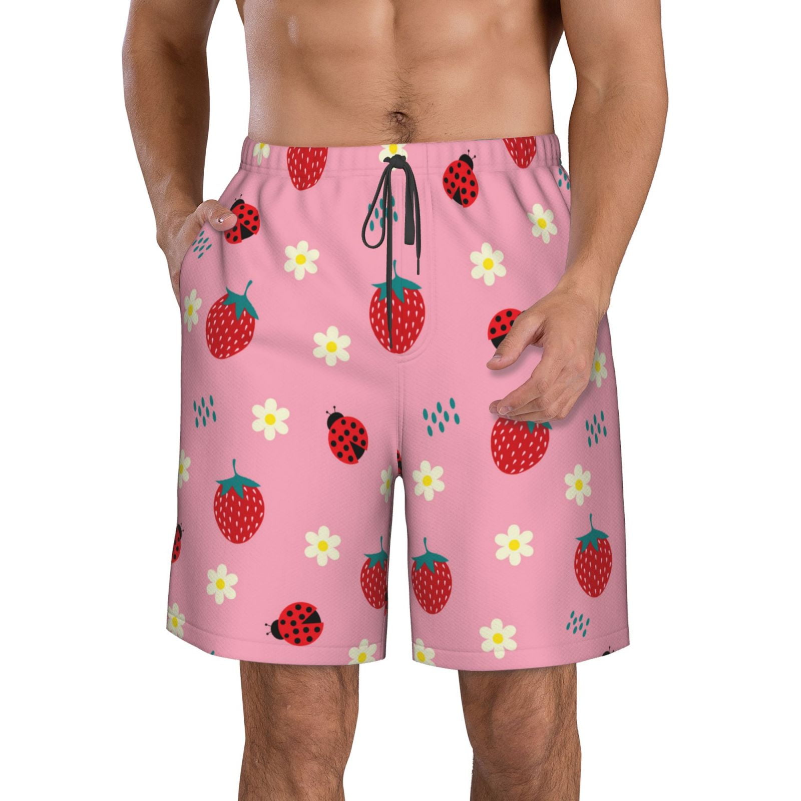 Disketp Men'S Swim Trunks Hawaiian Breathable Surf Beach Swimsuits Mesh ...