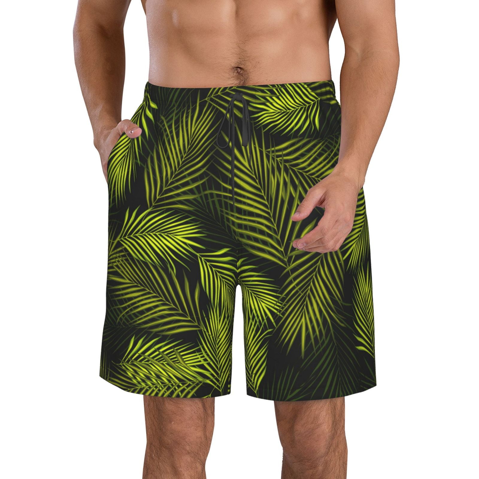 Disketp Mens Swim Trunks Hawaiian Breathable Surf Beach Swimsuits Mesh