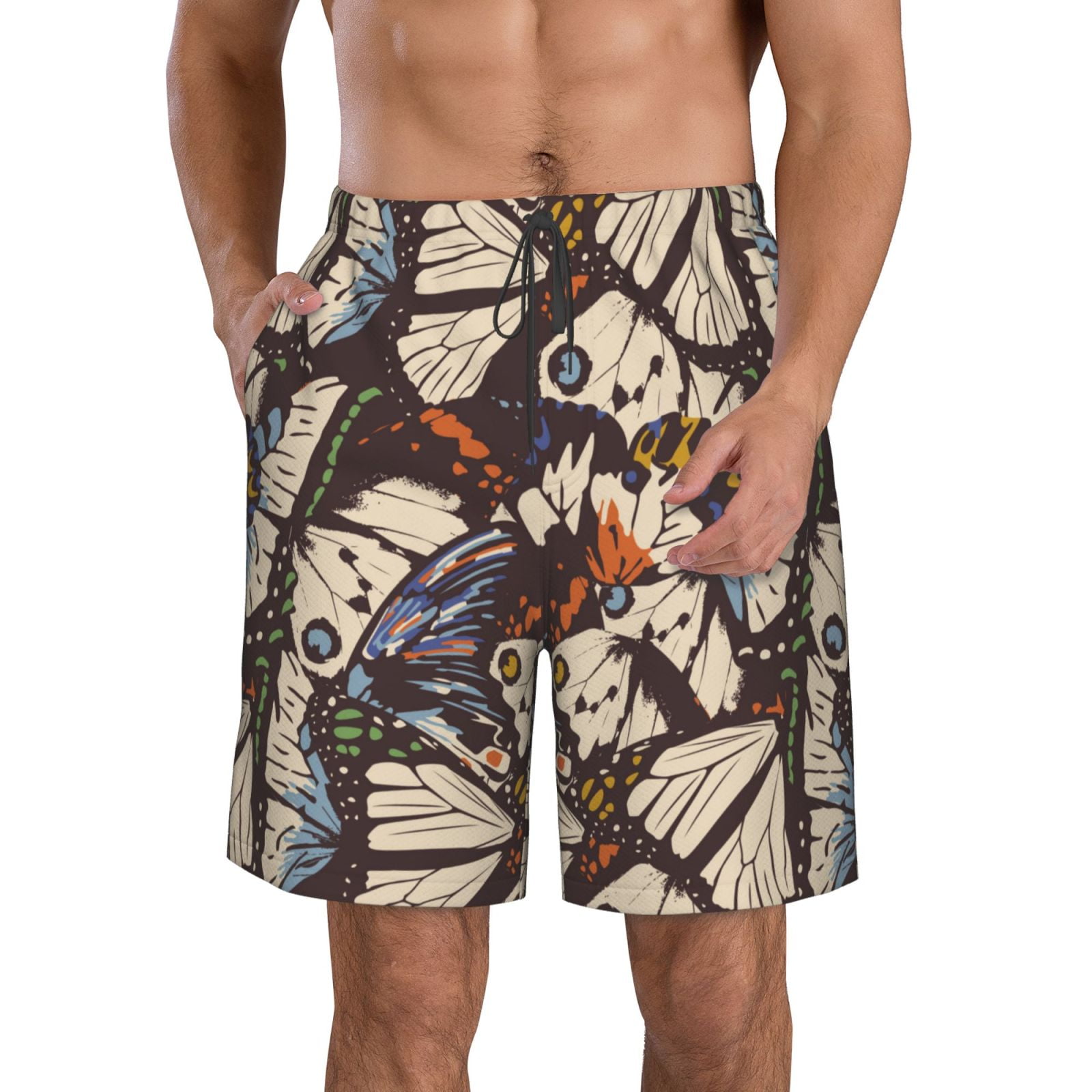Disketp Men'S Swim Trunks Hawaiian Breathable Surf Beach Swimsuits Mesh ...