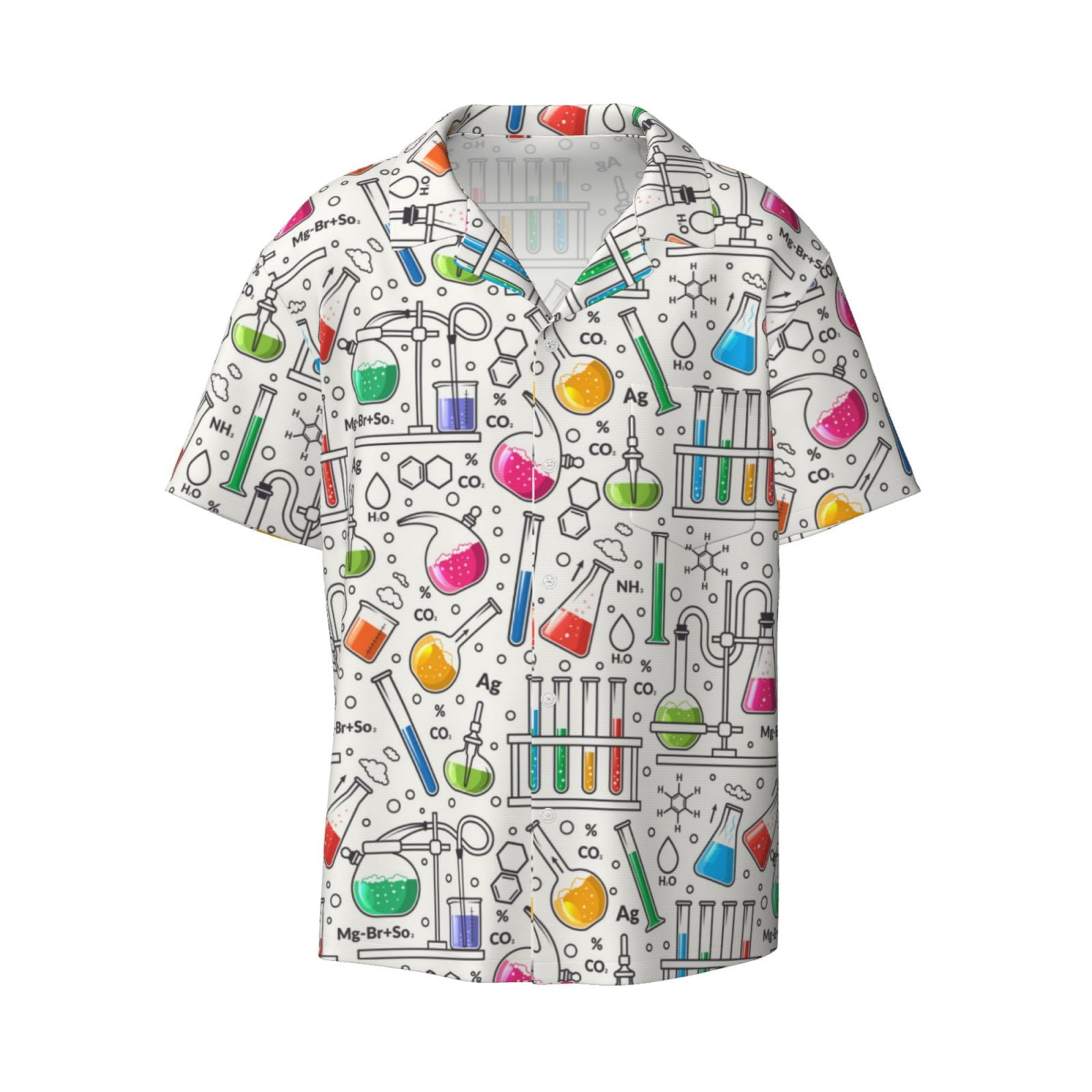 Disketp Men's Hawaiian Chemical Flasks And Test Tubes Print Shirts ...