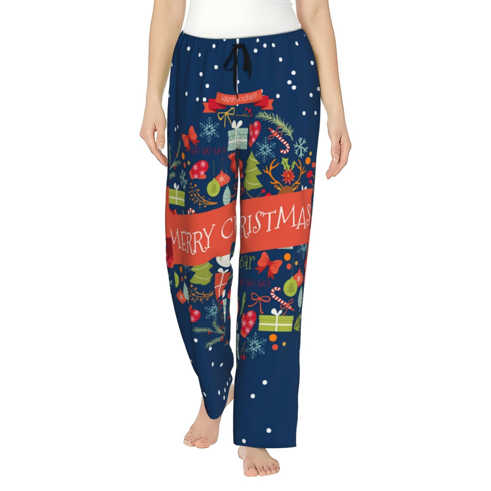 Disketp Merry Christmas 1 Print Women'S Comfy Pajama Pants Casual ...