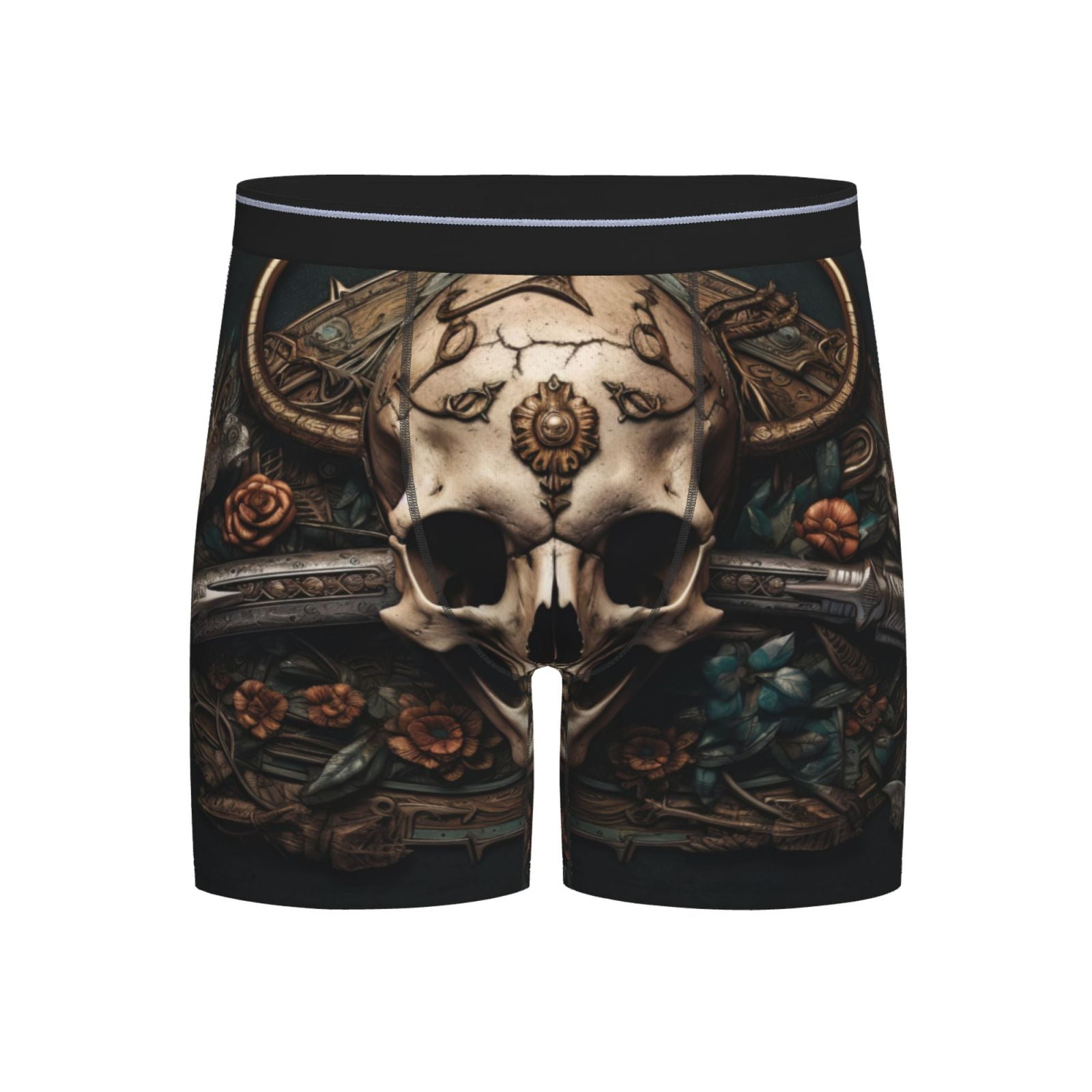 Disketp Metal Style Horned Skull Men's Boxer Briefs Men’s Underwear ...