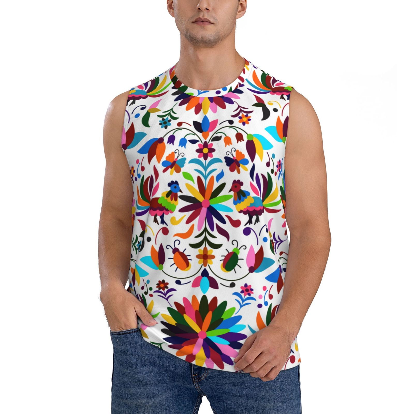 Disketp Mexican Bright Style Sleeveless Tshirts For Men, Muscle Shirts ...