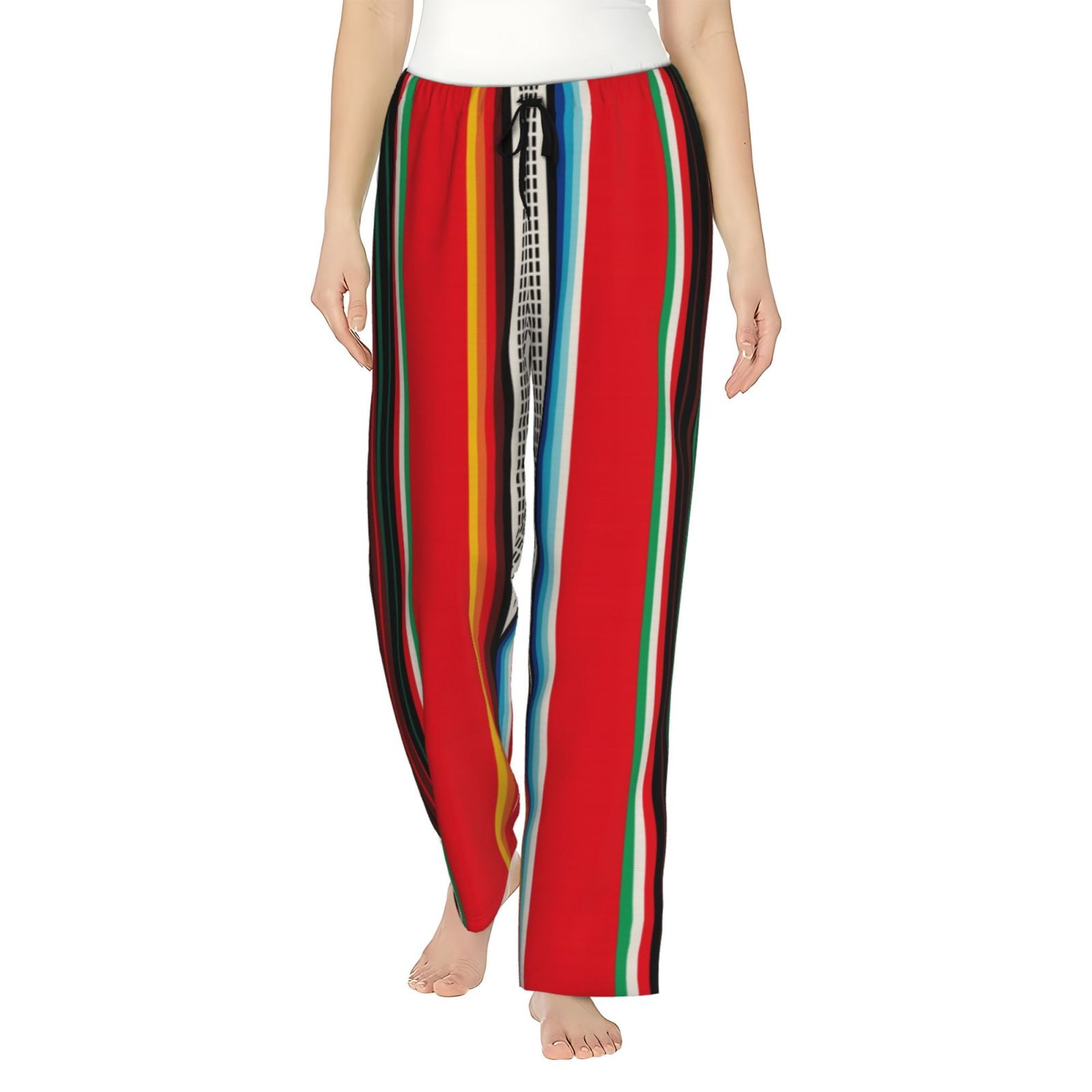 Disketp Mexican Serape Blanket Stripes Print Women'S Comfy Pajama Pants ...