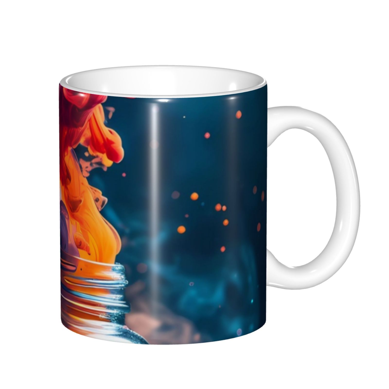 Disketp Modern Art Red And Blue Colors Large Coffee Mug with Handle Tea ...