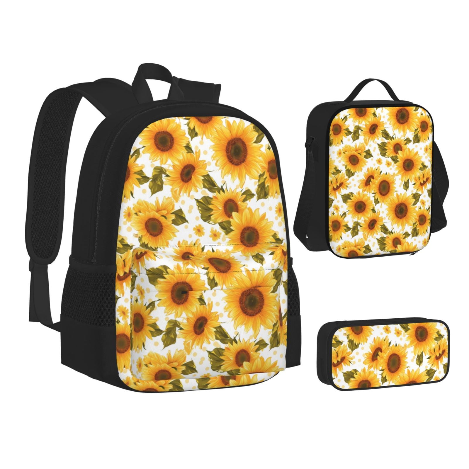 Disketp Modern Elegant Sunflower Large Capacity Backpack Lunch Bag ...