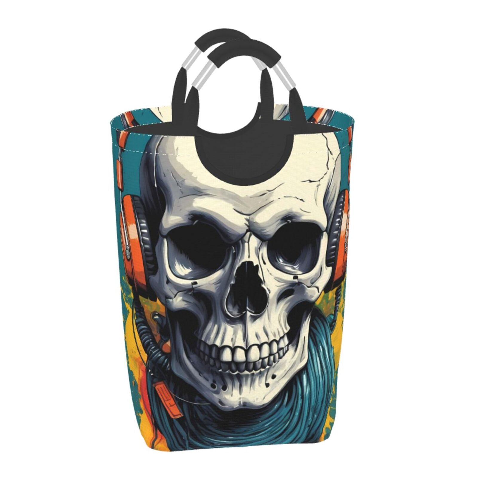 Disketp Modern Hip-Hop Skull Square Laundry Bag Large Collapsible Dirty ...