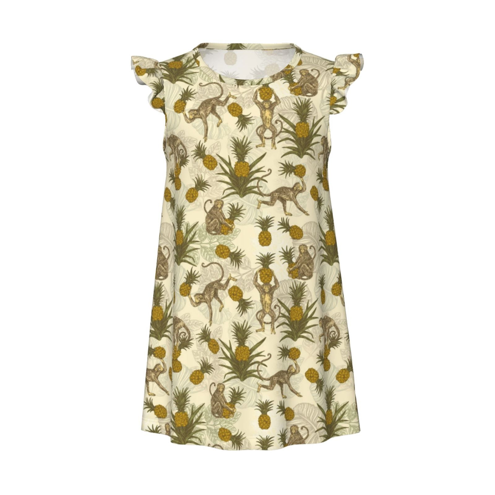 Disketp Monkeys and Pinealpples Print Girls Nightgowns 3-10 Years ...