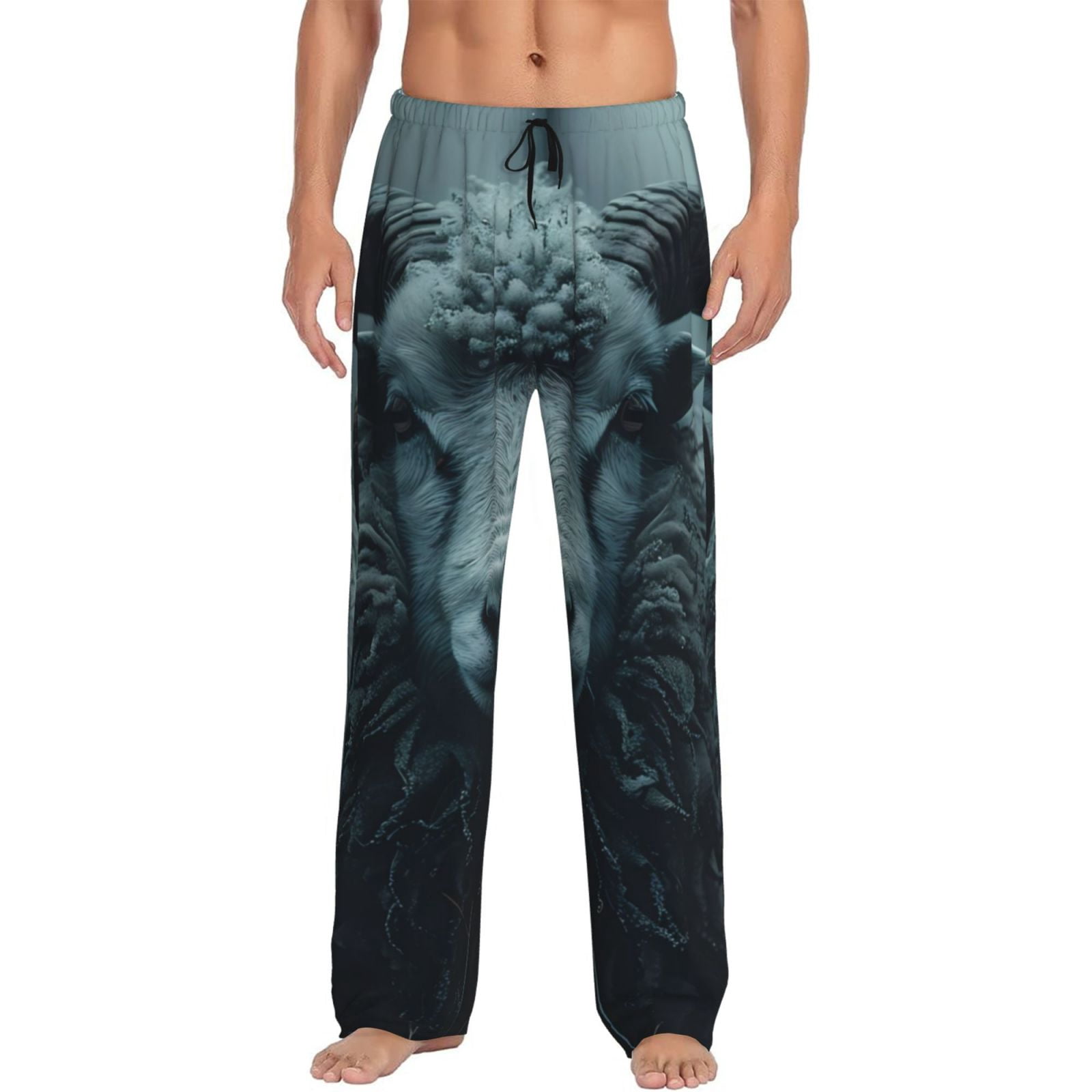 Disketp Moody Ram Portrait Men's Pajama Pants - Ultra Soft Fleece Sleep ...