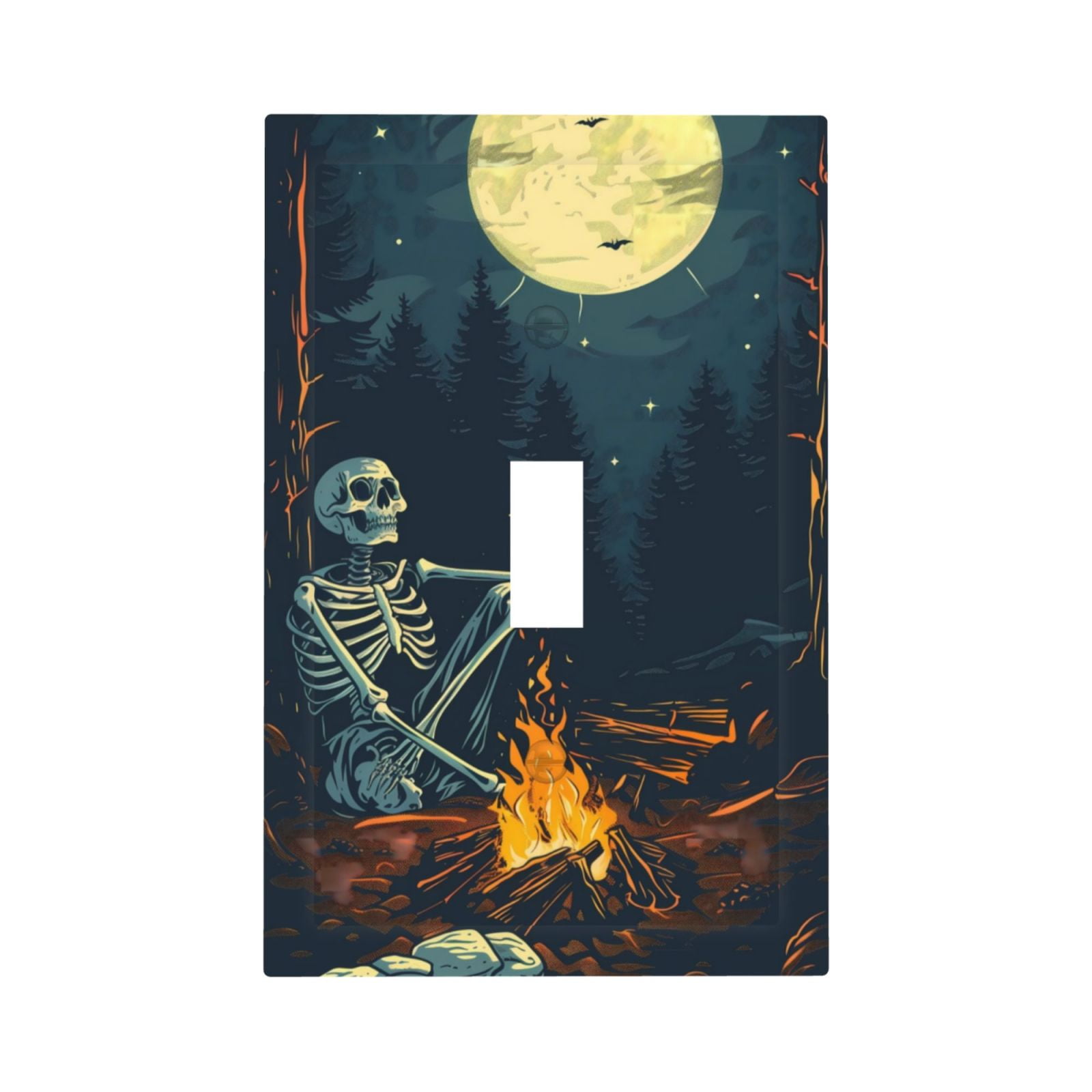 Disketp Moonlit Skeleton Campfire Decorative Light Switch or Outlet ...