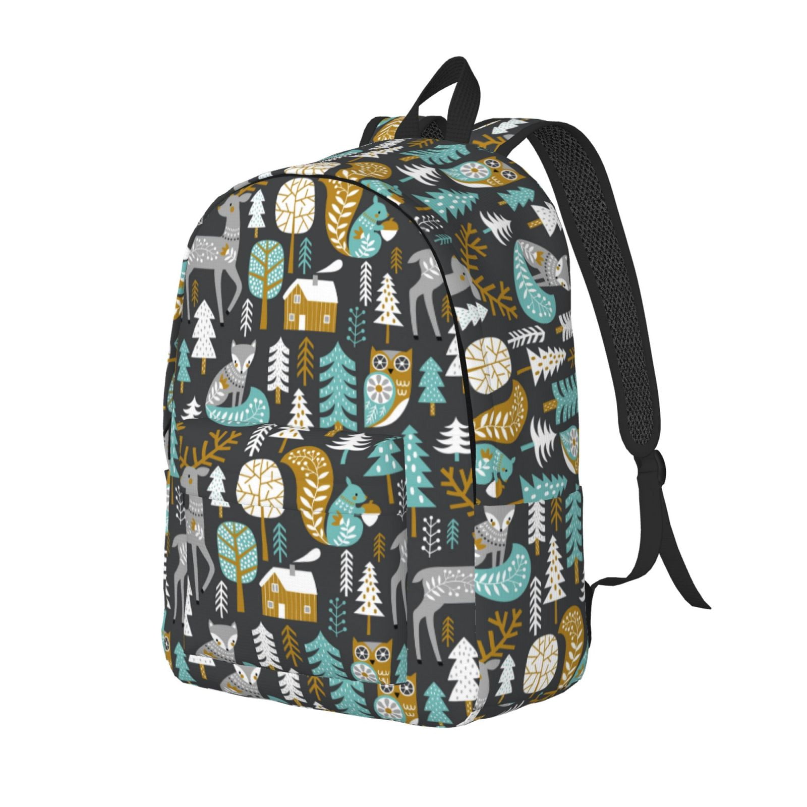 Disketp Moose Squirrel owls tree Canvas Backpack Lightweight Travel ...