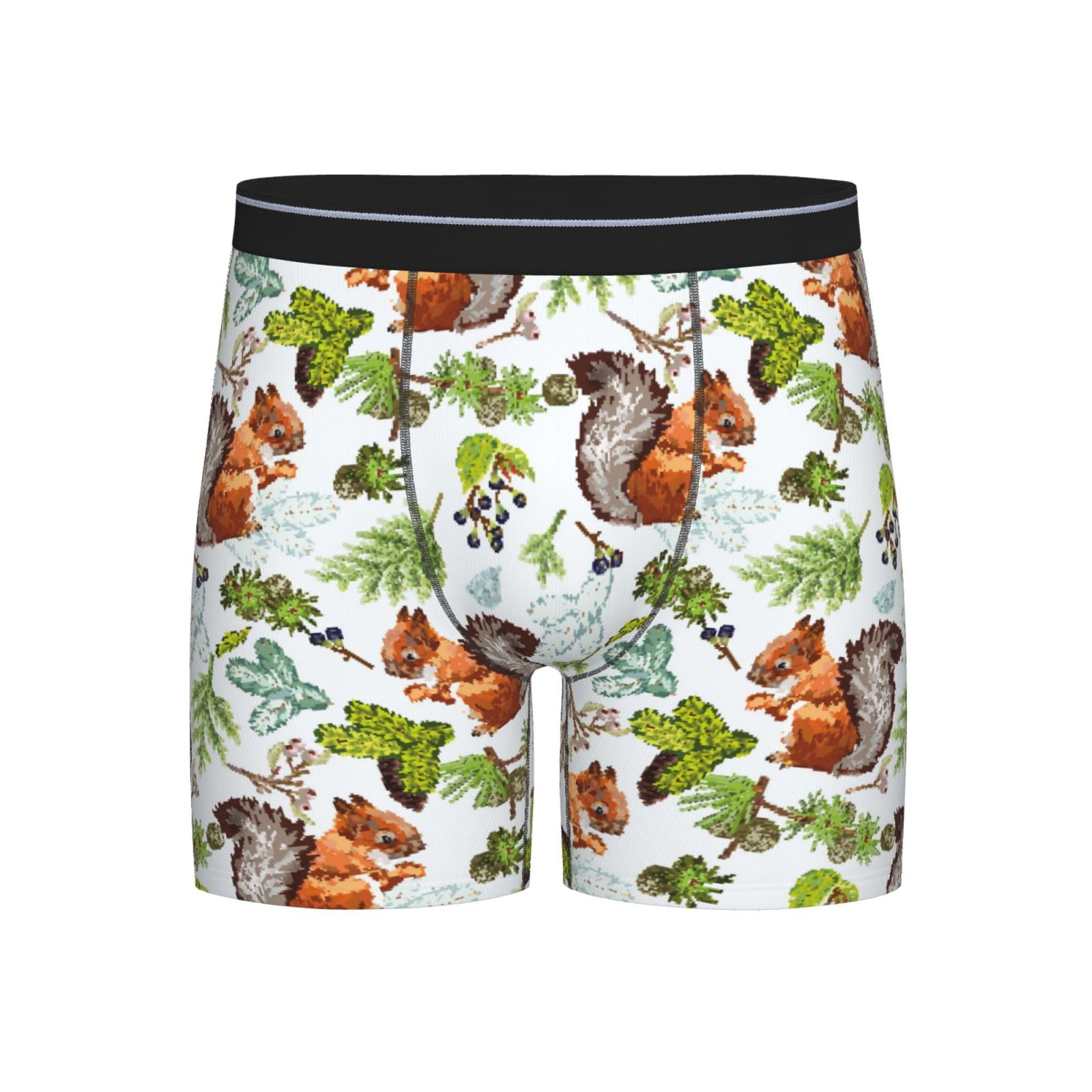 Disketp Mosaic Forest Squirrel Men's Boxer Briefs Men’s Underwear Boxer ...