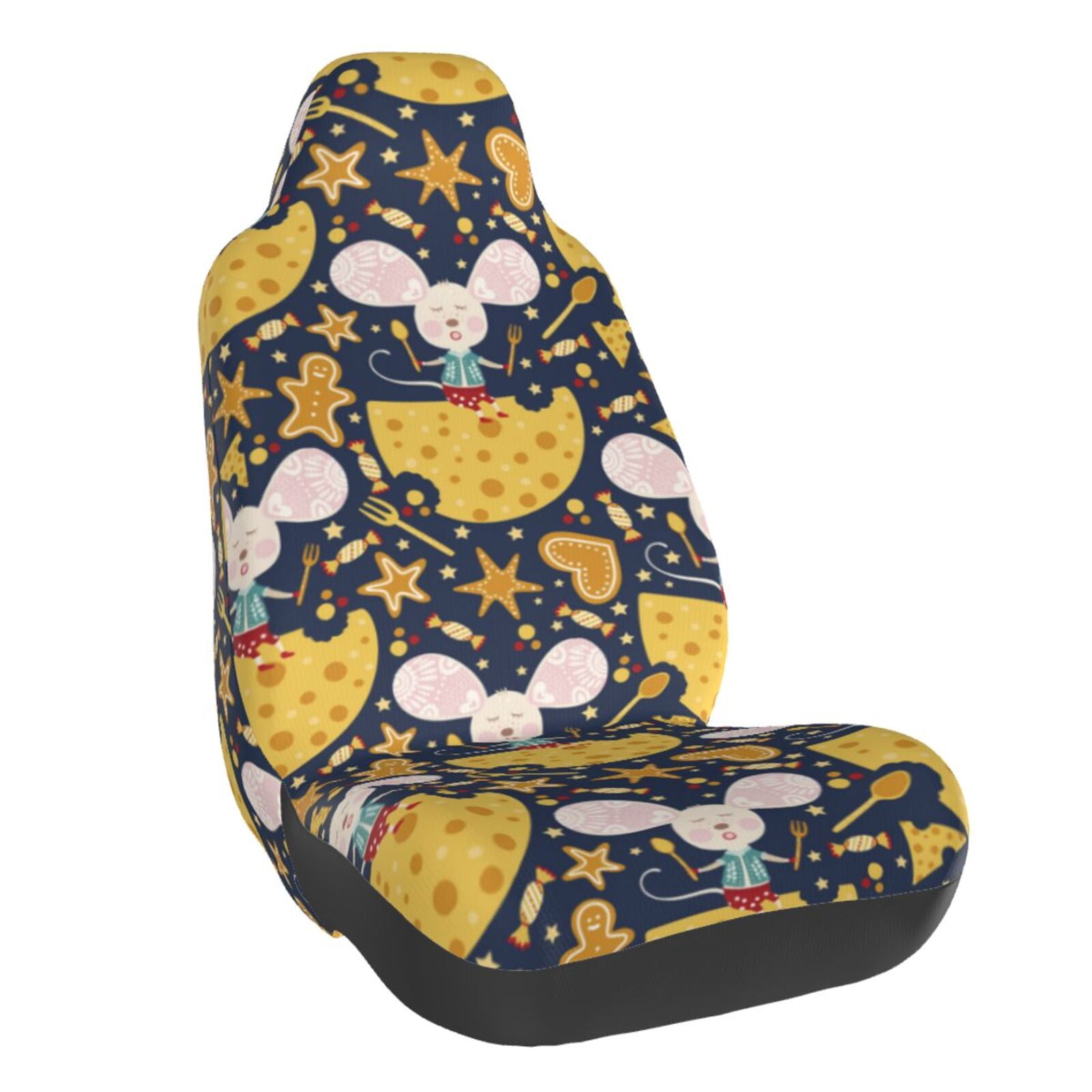 Disketp Mouse Cheese Car Seat Covers Universal Front Seat Coves for Car ...