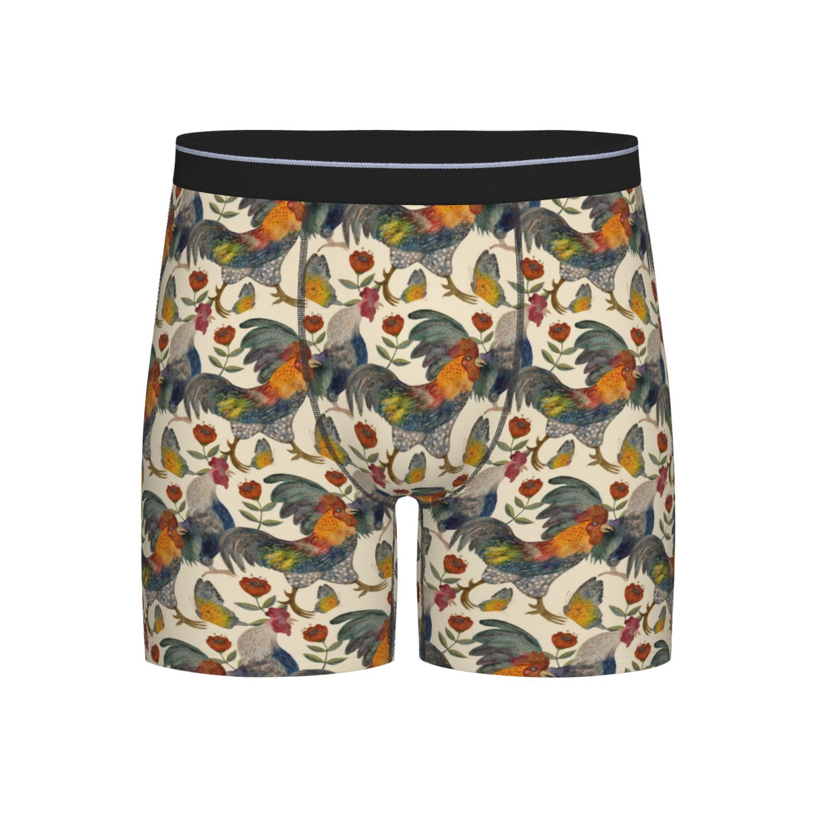 Disketp Multi-Colored Roosters Men's Boxer Briefs Men’s Underwear Boxer ...
