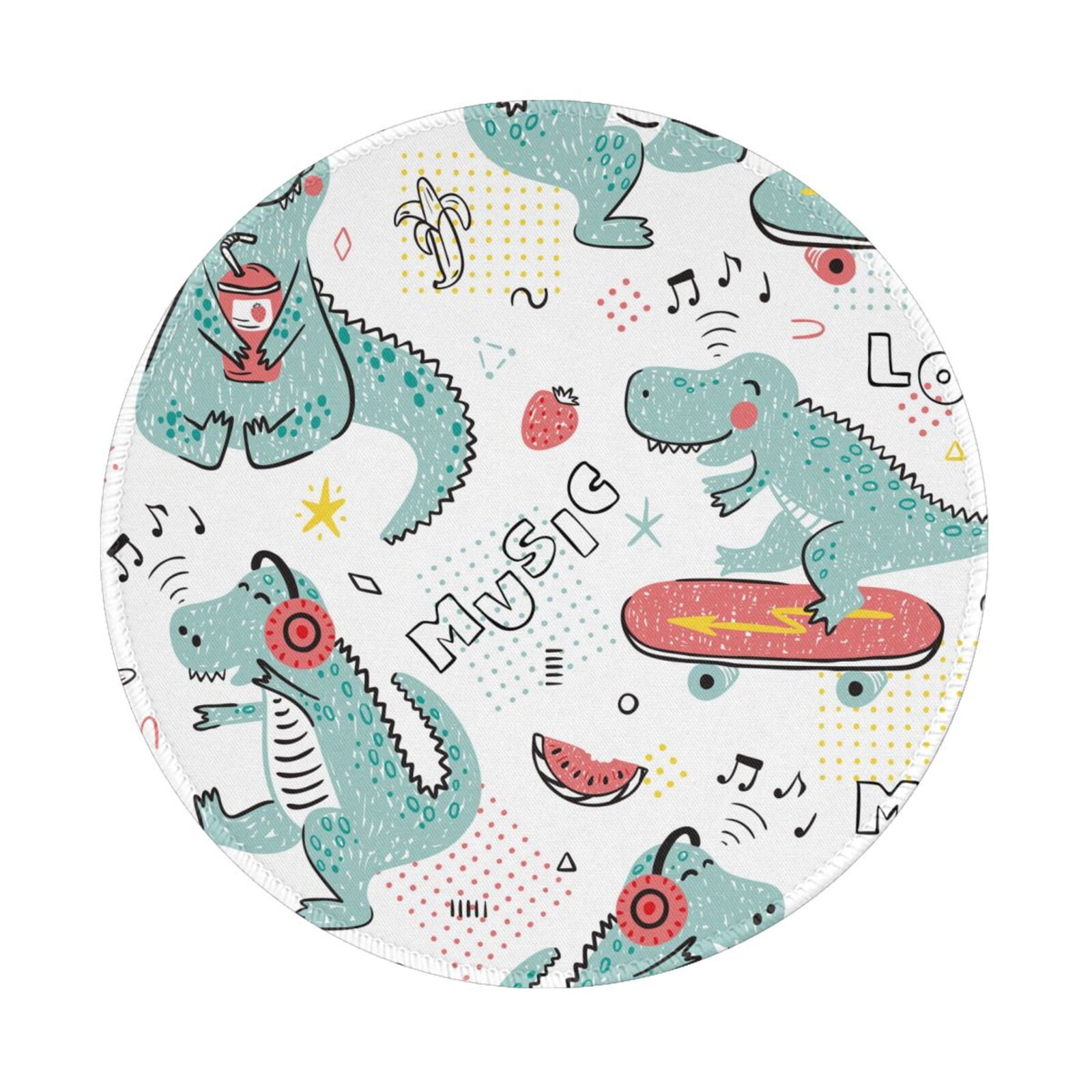 Disketp Music Lover Dinosaur Small Mouse Pad 7.9x7.9 Inches,Washable ...