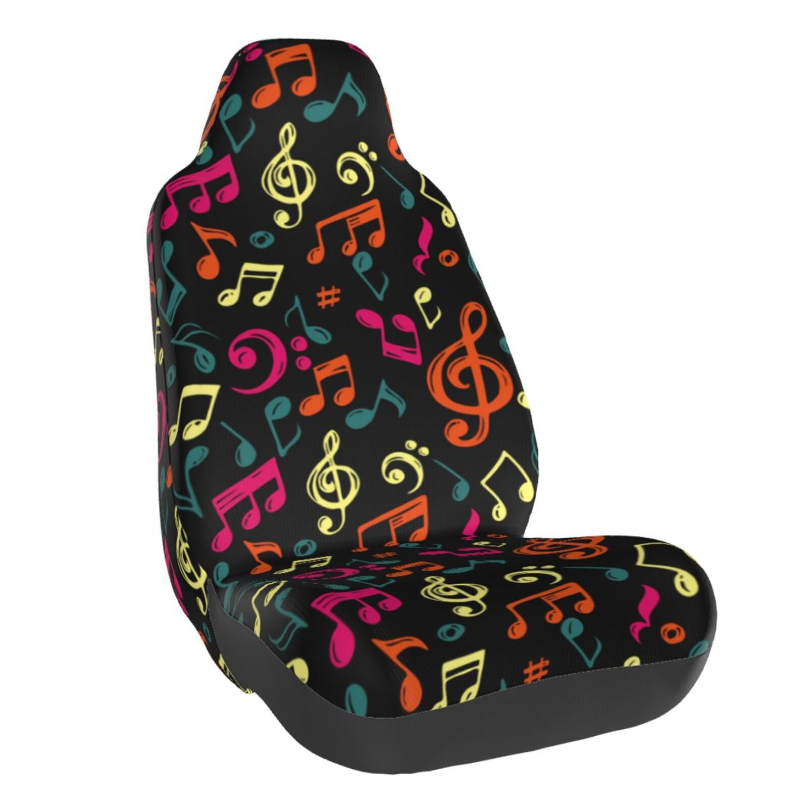 Disketp Music Notes Car Seat Covers Universal Front Seat Coves for Car ...