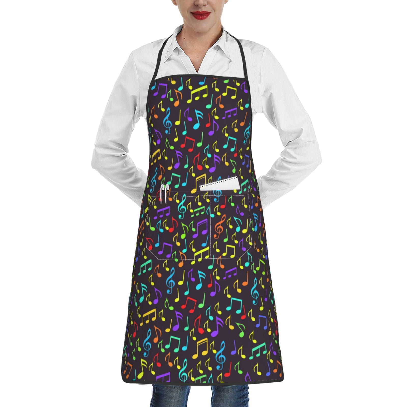 Disketp Musical Notes Kitchen Apron with adjustable Aprons for Women ...