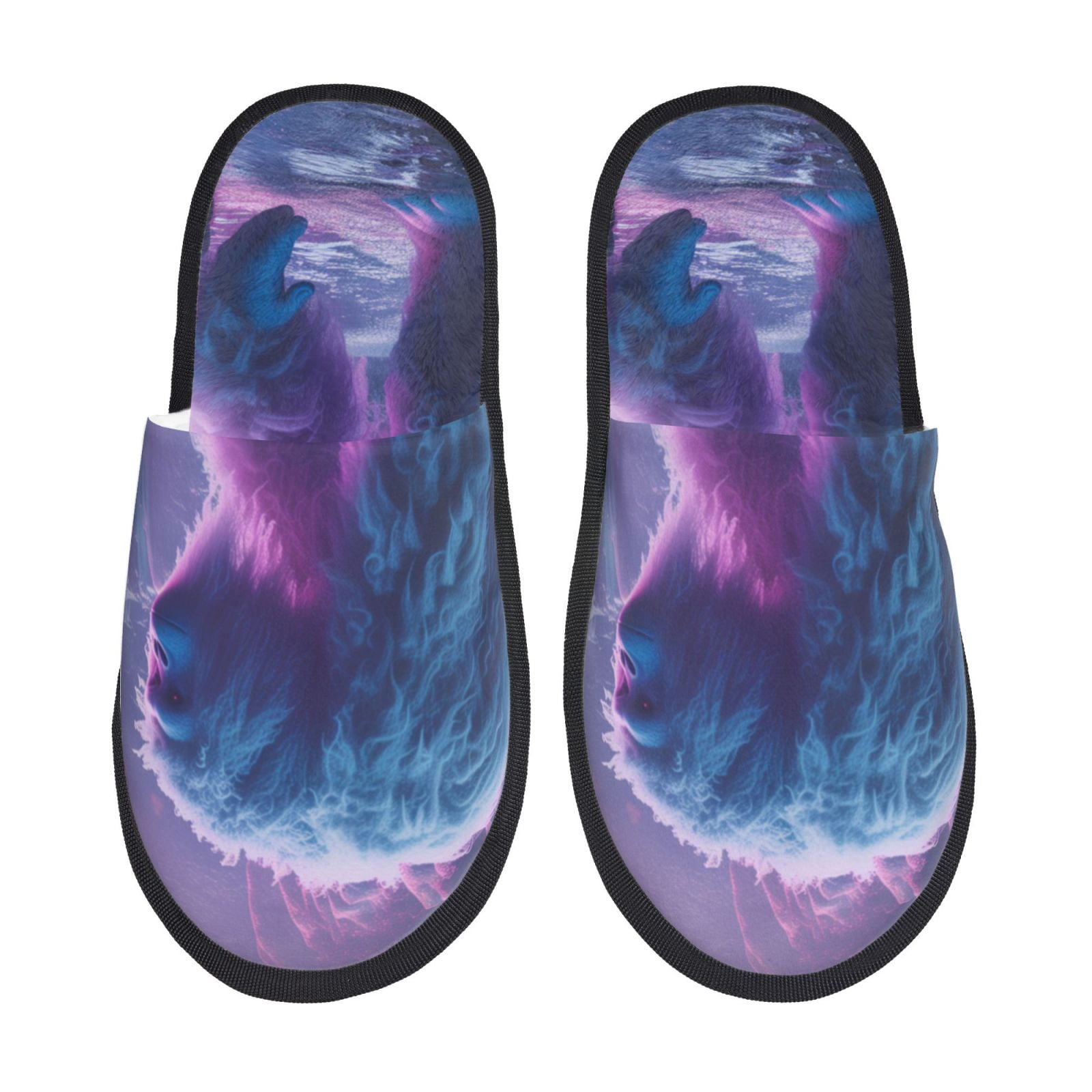 Disketp Mystical White gorilla Jungle Fuzzy House Memory Foam Slippers ...