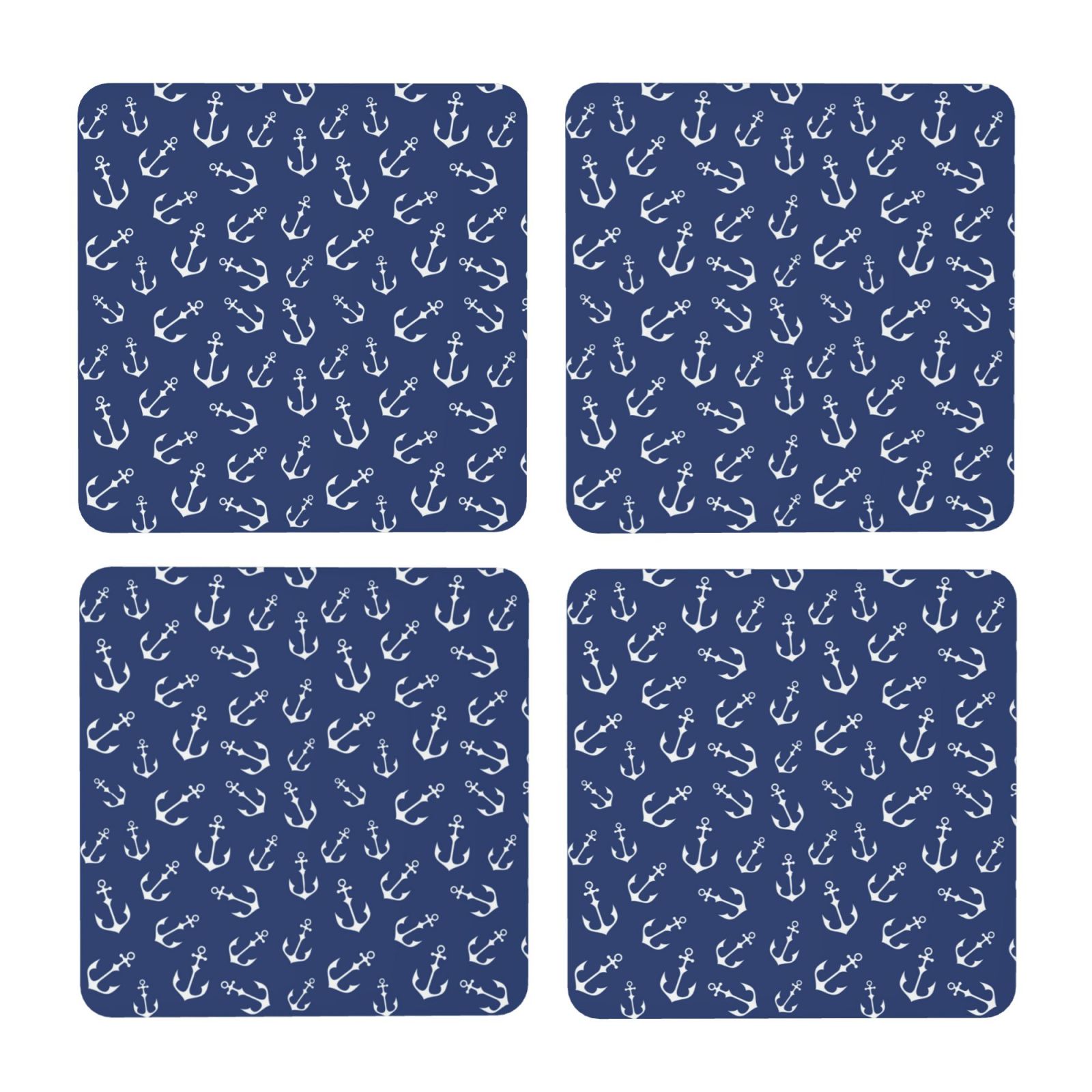 Disketp Nautical Anchors MDF Cork Coaster 4 Pcs - Absorbent Beverage ...
