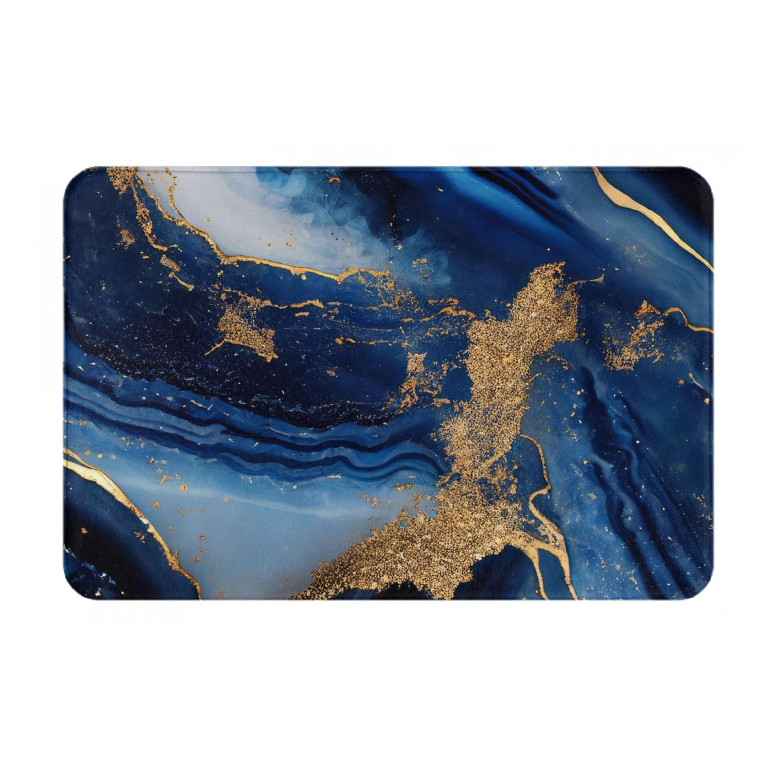 Disketp Navy Blue Marble Mat for Front Door Outside - Doormat Outdoor ...