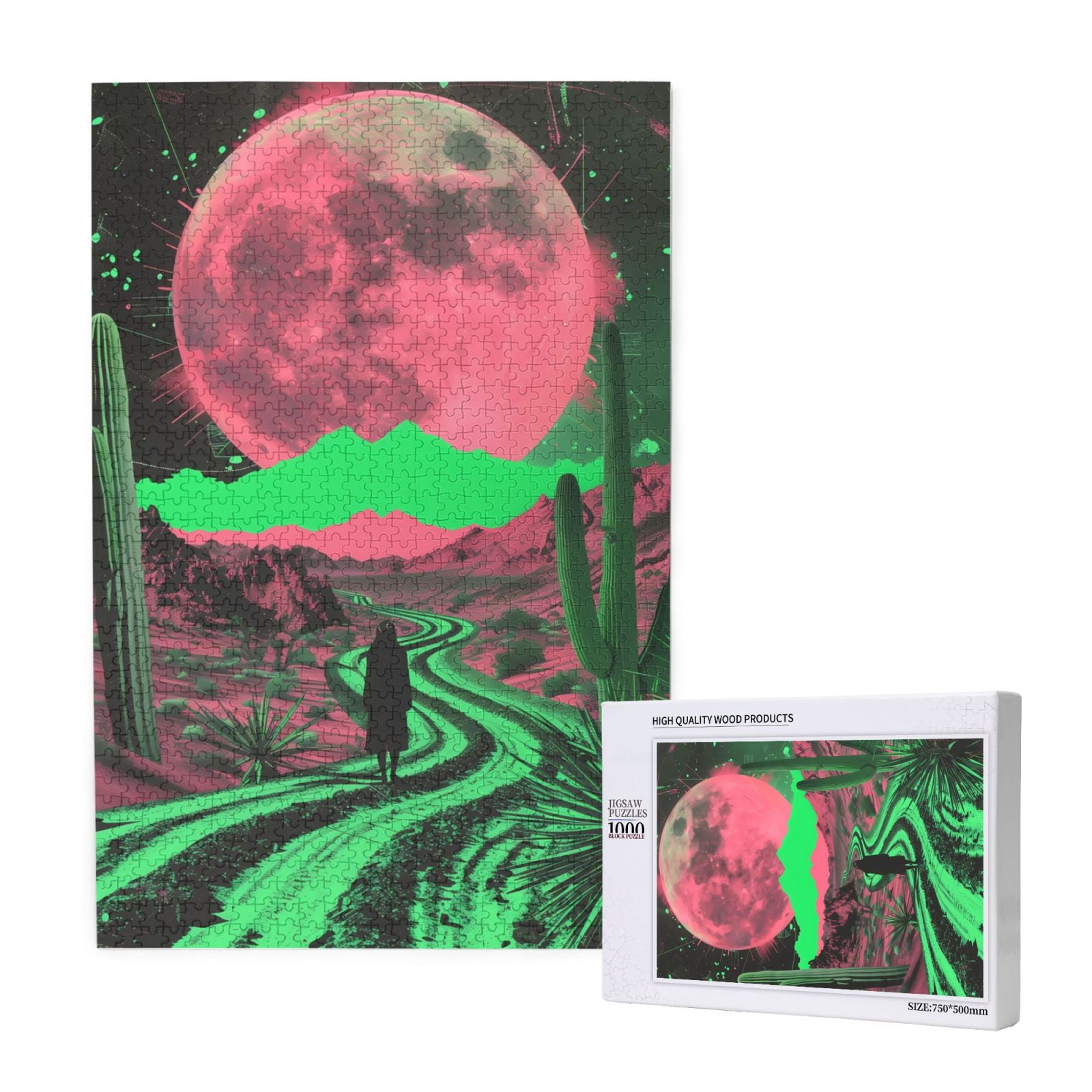 Disketp Neon Desert Moon Custom Puzzle Personalized Puzzles 1000 Pieces ...