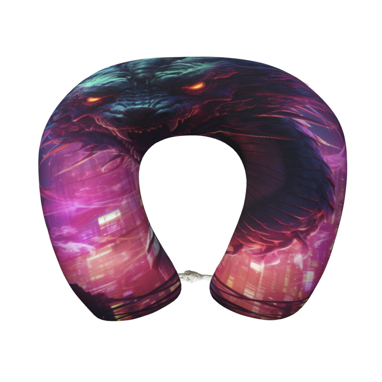 Disketp Neon Futuristic Dragon Travel Pillow Memory Foam Neck Pillow ...
