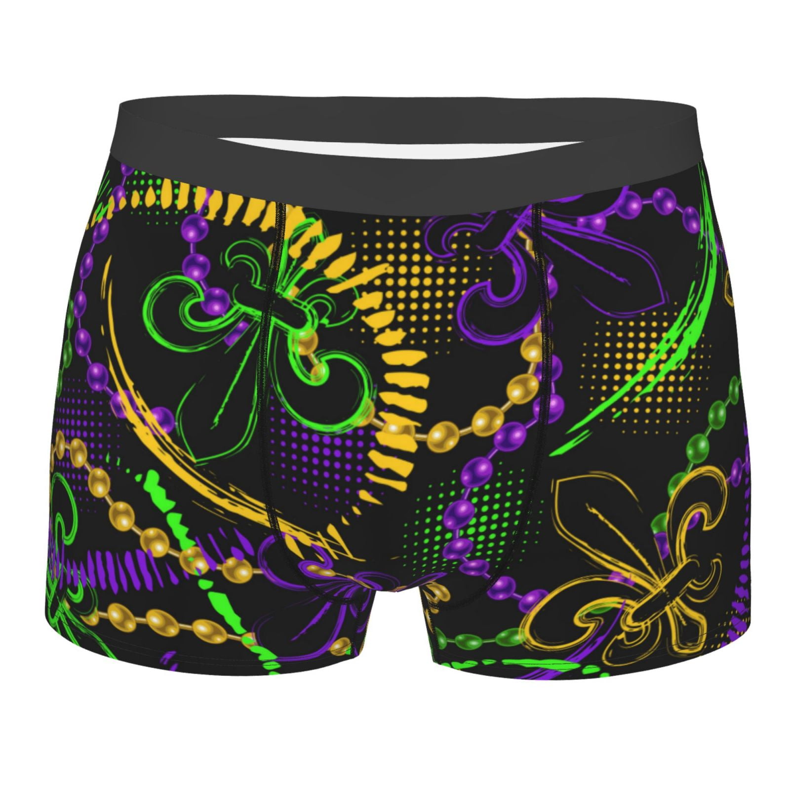 Disketp Neon Mardi Gras Men'S Boxer Briefs,Soft And Breathable Cotton ...