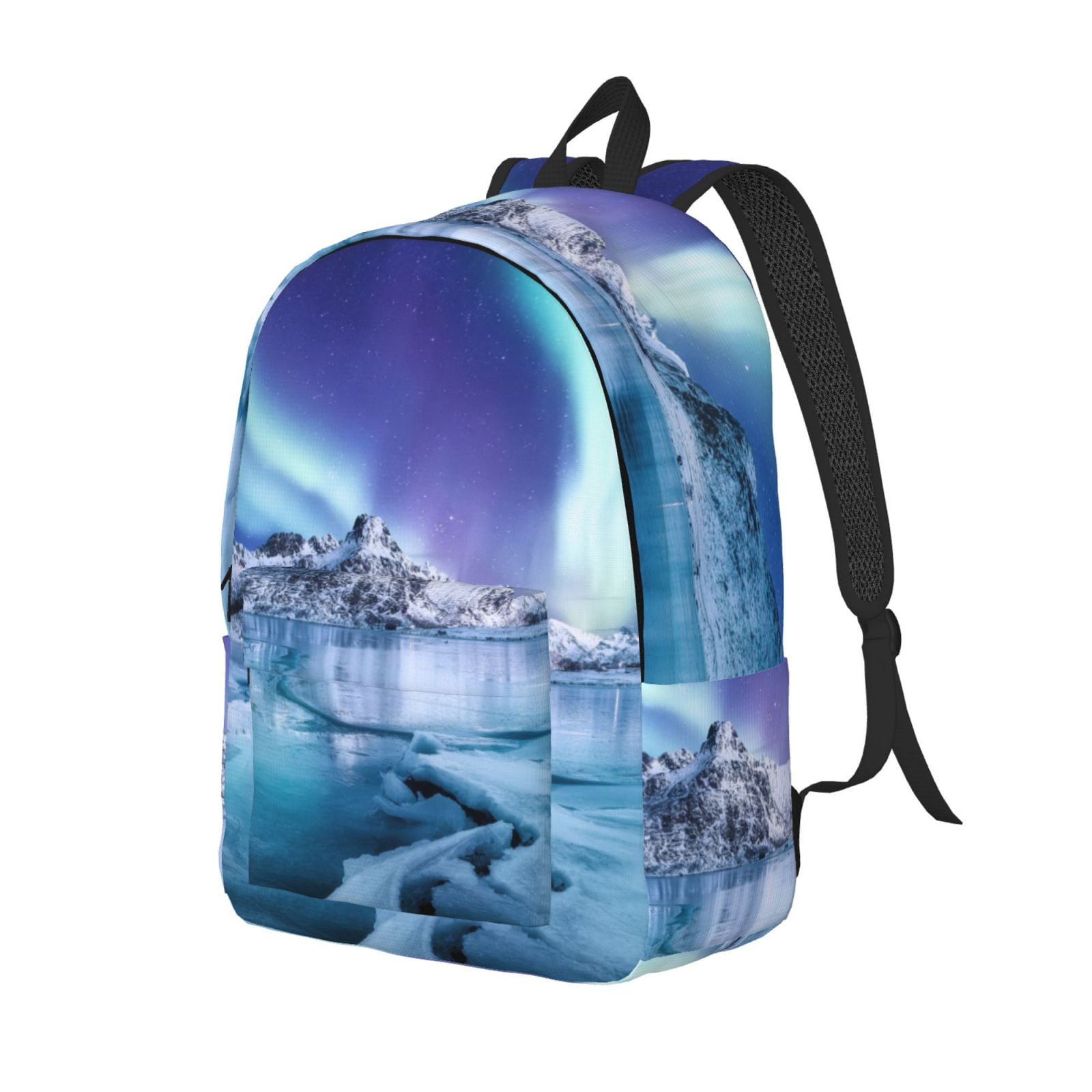 Disketp Night At Lake Aurora 1 Canvas Backpack Lightweight Travel ...