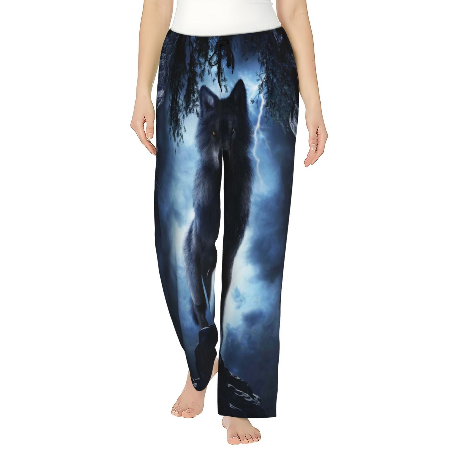 Disketp Night Scene of Wolves for Women's Pajama Pants - Ultra Soft ...