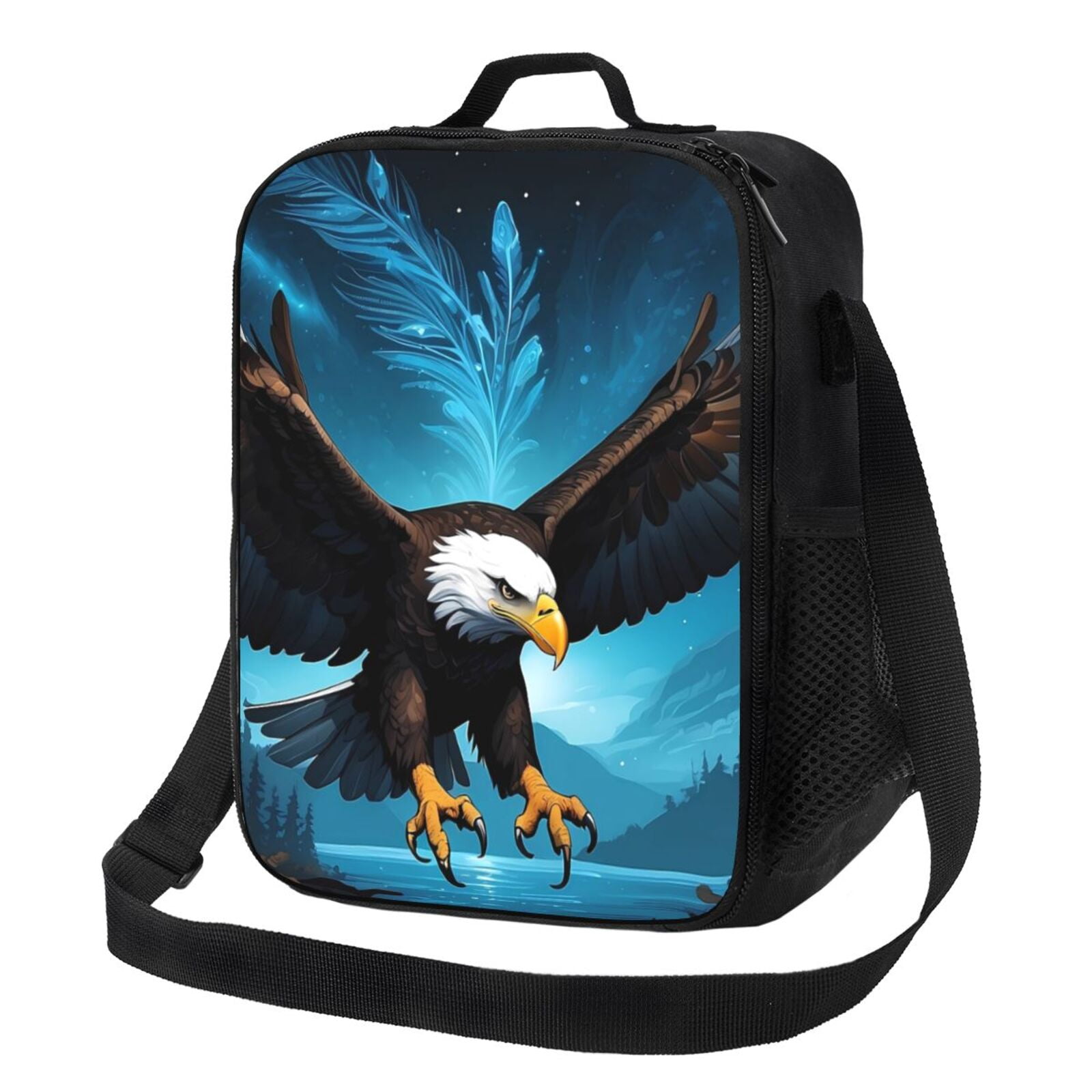 Disketp Night Sky Forest Bald Eagle Insulated Lunch Bag Lunch Box ...