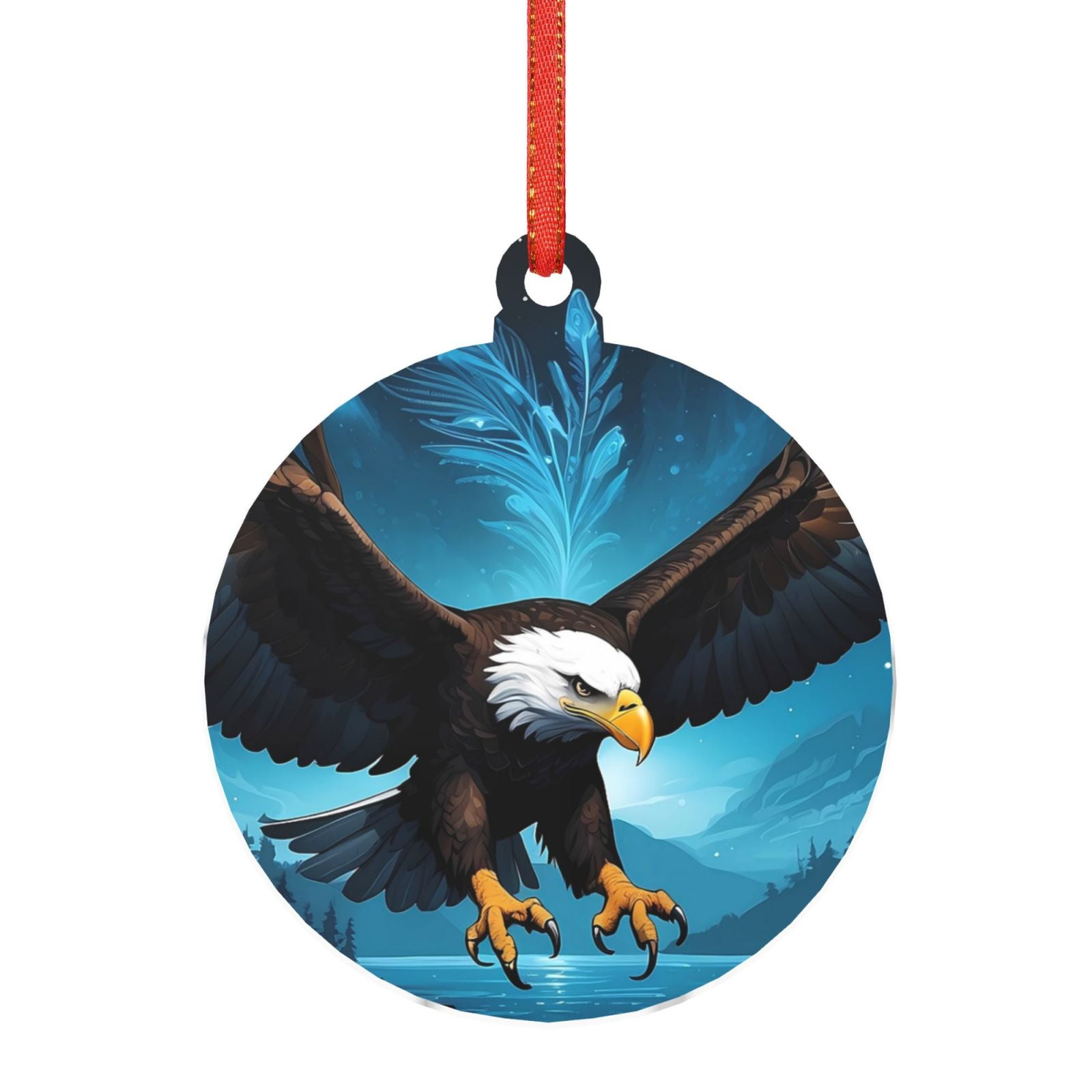 Disketp Night Sky Forest Bald Eagle The Christmas Ornaments, Christmas ...