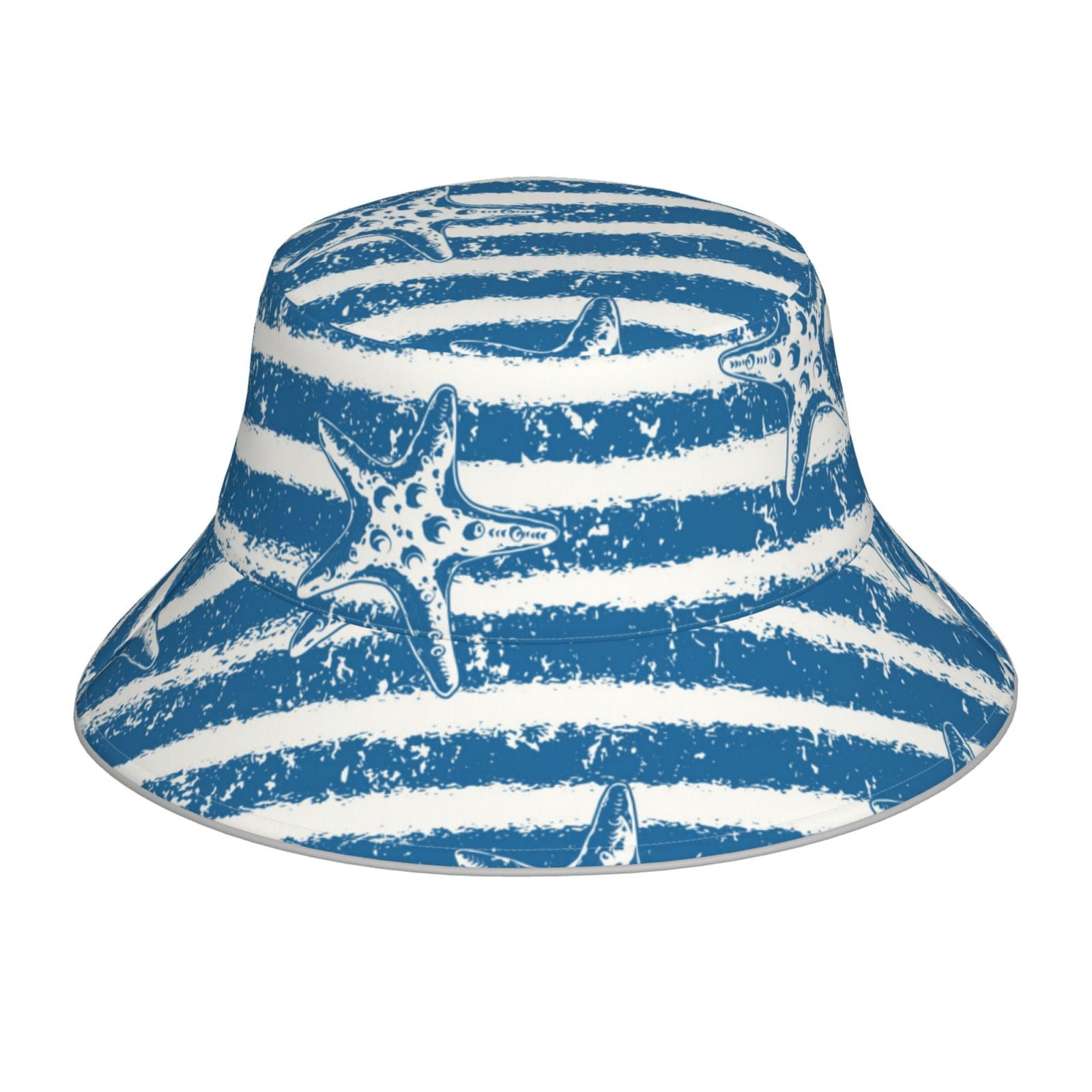 Disketp Ocean On Striped Print Reflective Bucket Hat Beach Hat Summer ...
