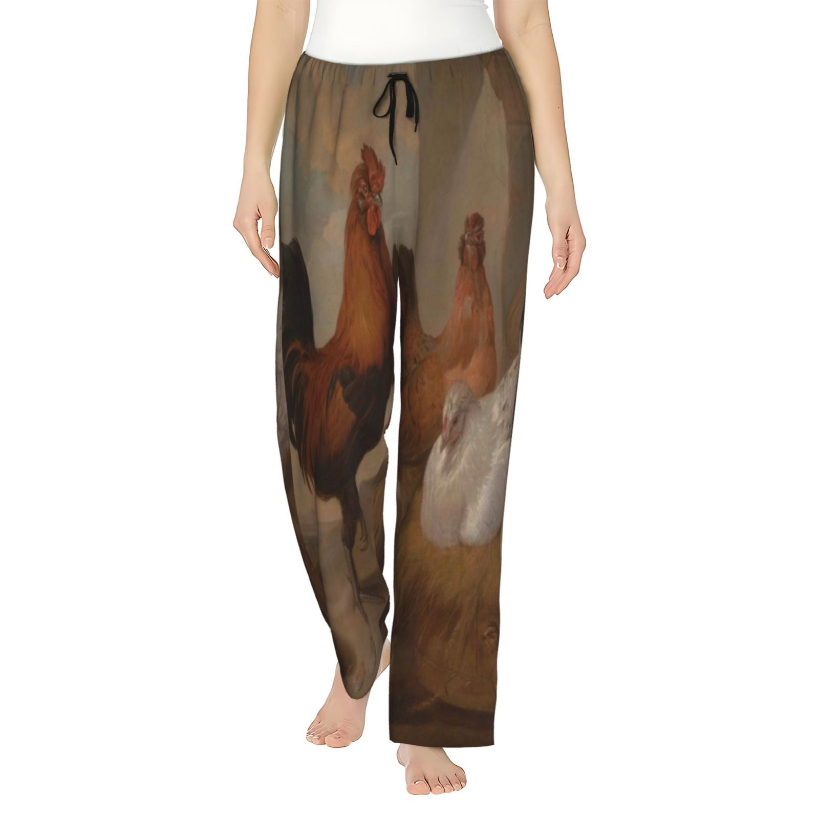 Disketp Oil Painting Chicken And Duck Print Women'S Comfy Pajama Pants ...