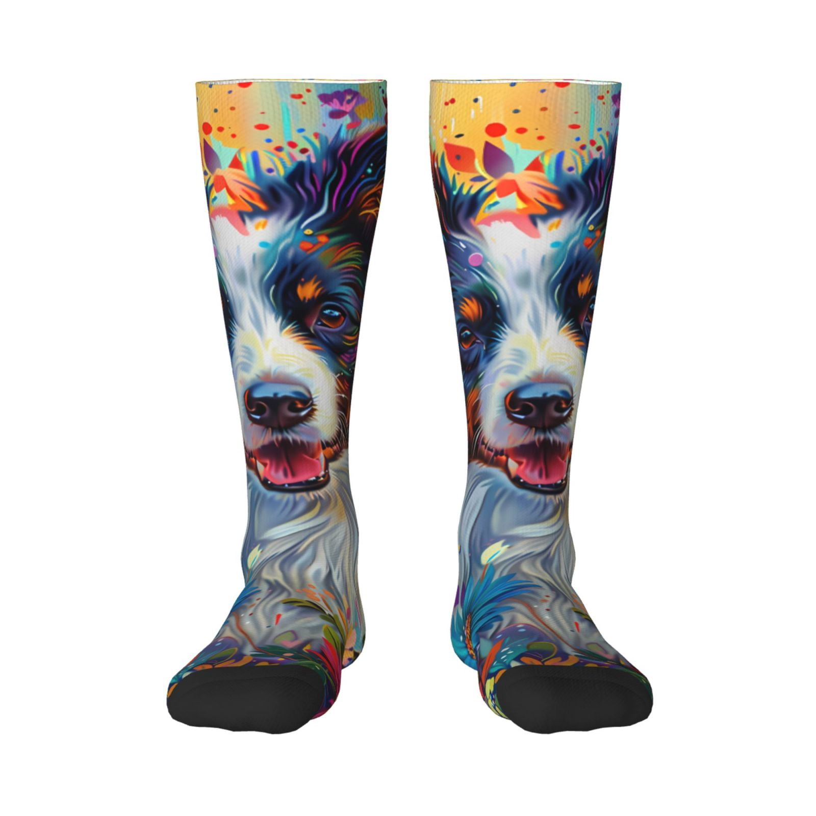 Disketp Oil Painting Sunflower Puppy Print Unisex Contrast Color ...