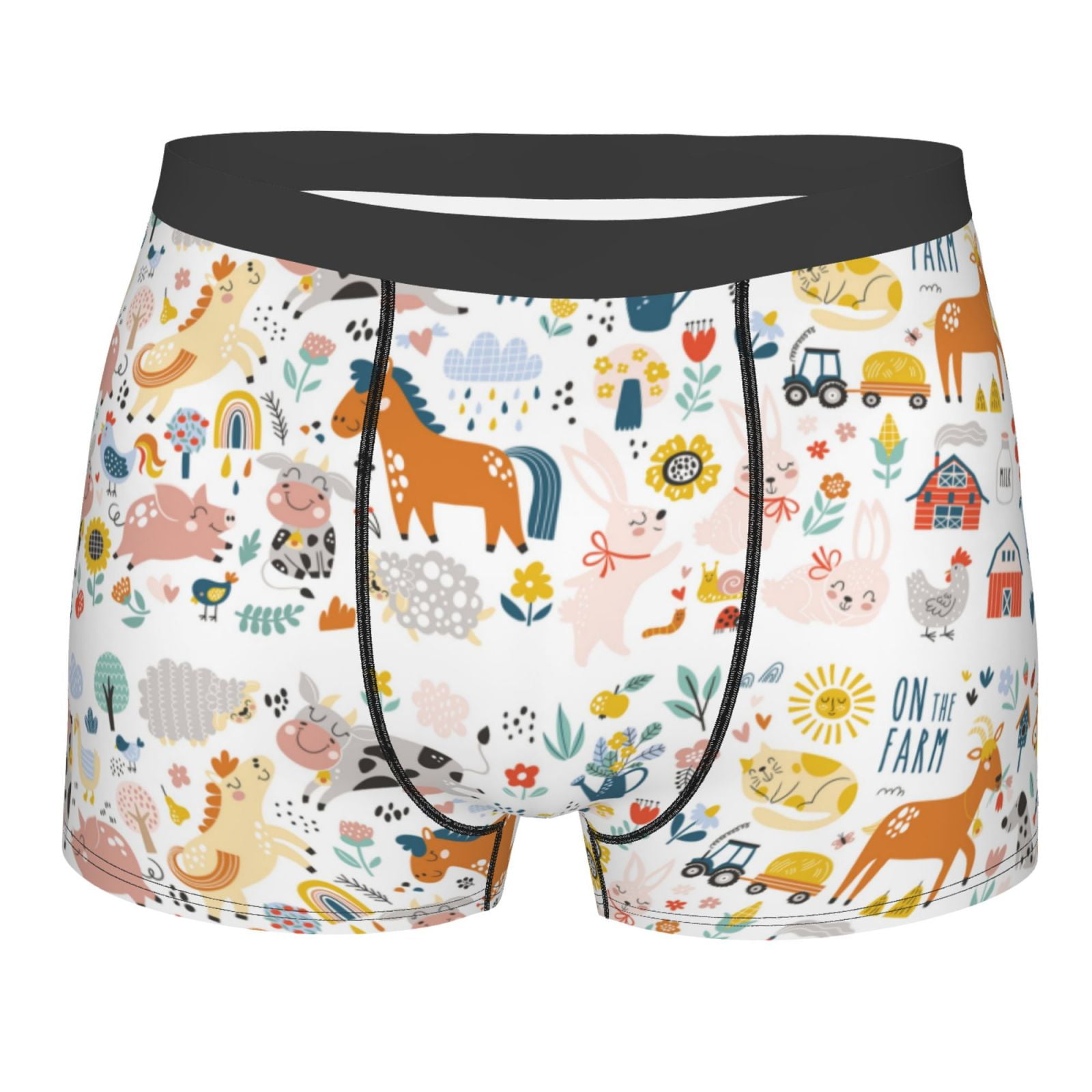 Disketp On The Farm Men'S Boxer Briefs,Soft And Breathable Cotton ...
