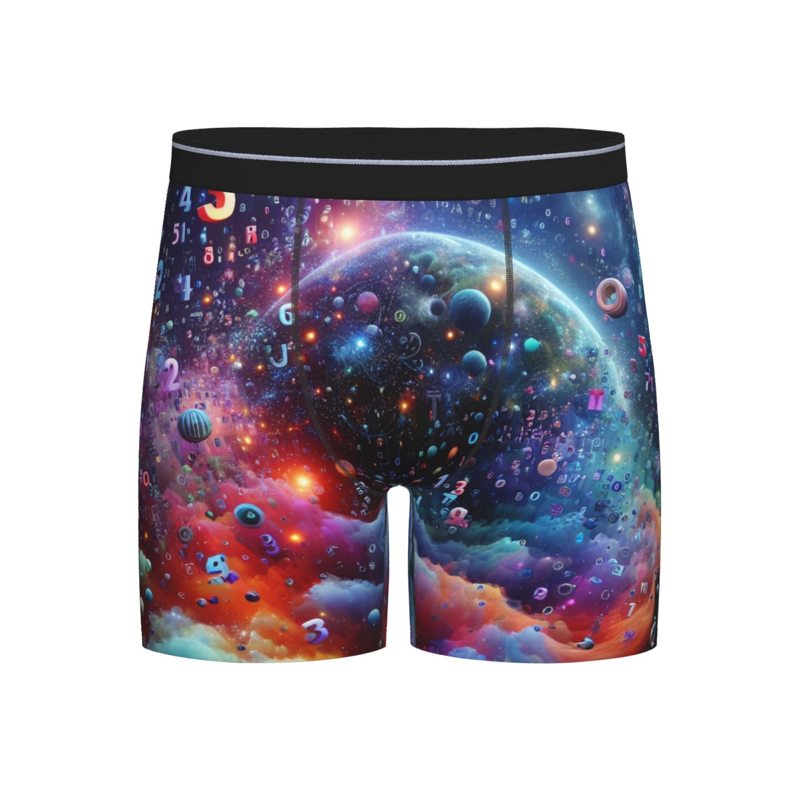 Disketp Outer Space Floating Numbers And Letters Men's Boxer Briefs Men ...