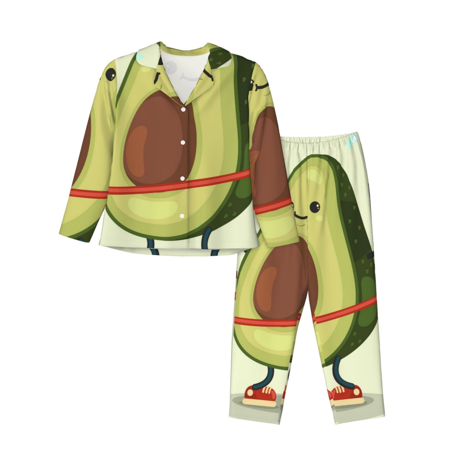 Disketp Pajamas Set Long Sleeve Sleepwear Womens Button Down Nightwear ...