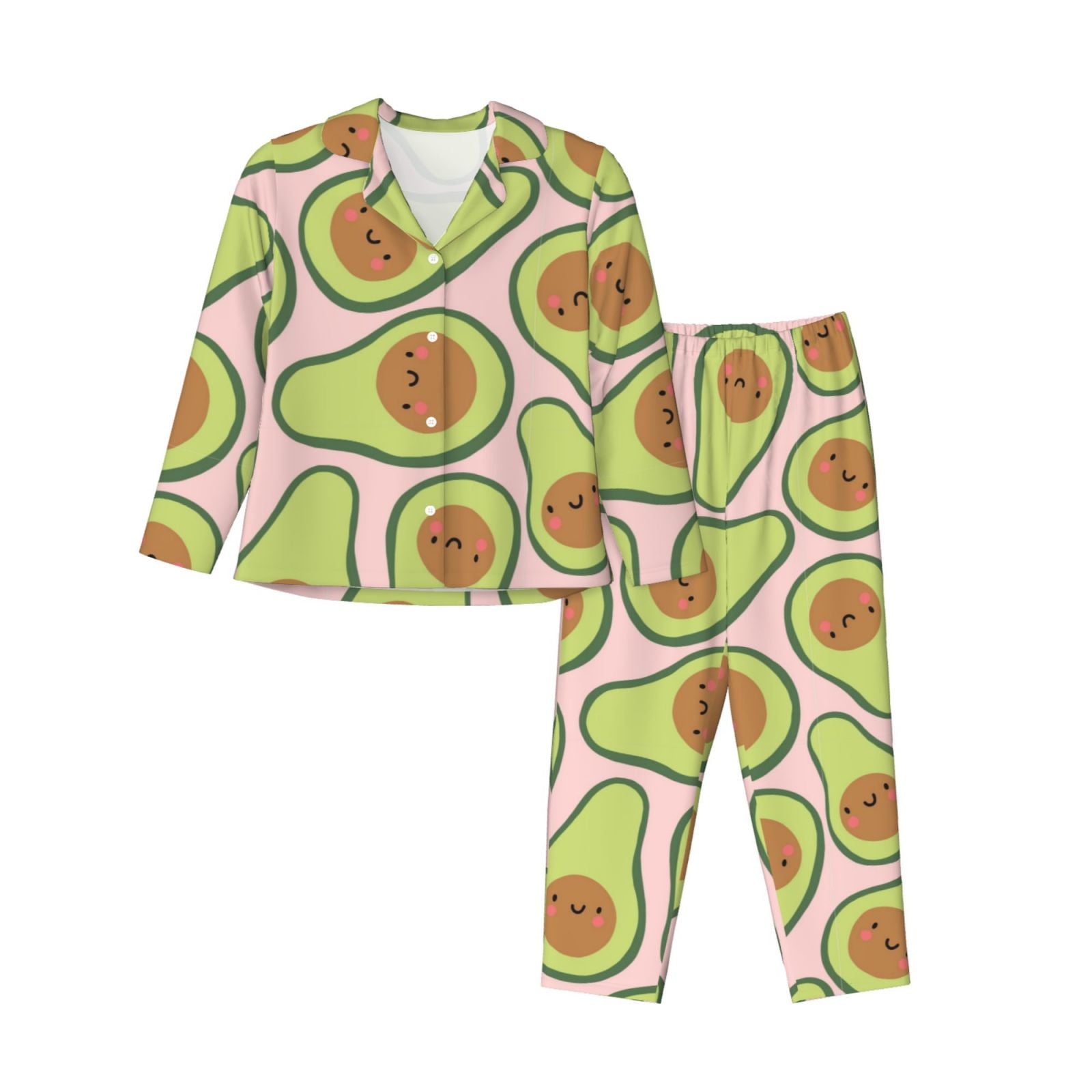Disketp Pajamas Set Long Sleeve Sleepwear Womens Button Down Nightwear ...