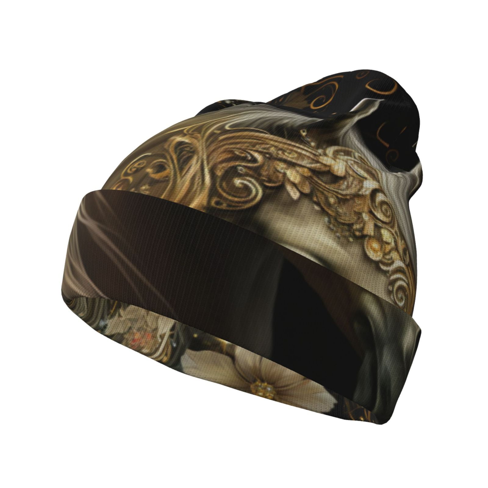 Disketp Palatial Gold Pattern Horse Winter Beanie for Men Women Beanie ...