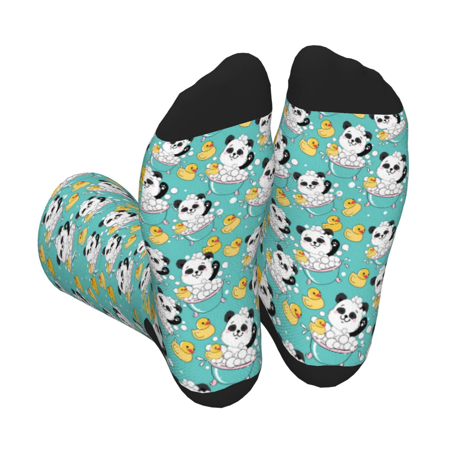 Disketp Panda Bathing In The Bath Unisex Mid-Calf Socks Lightweight ...
