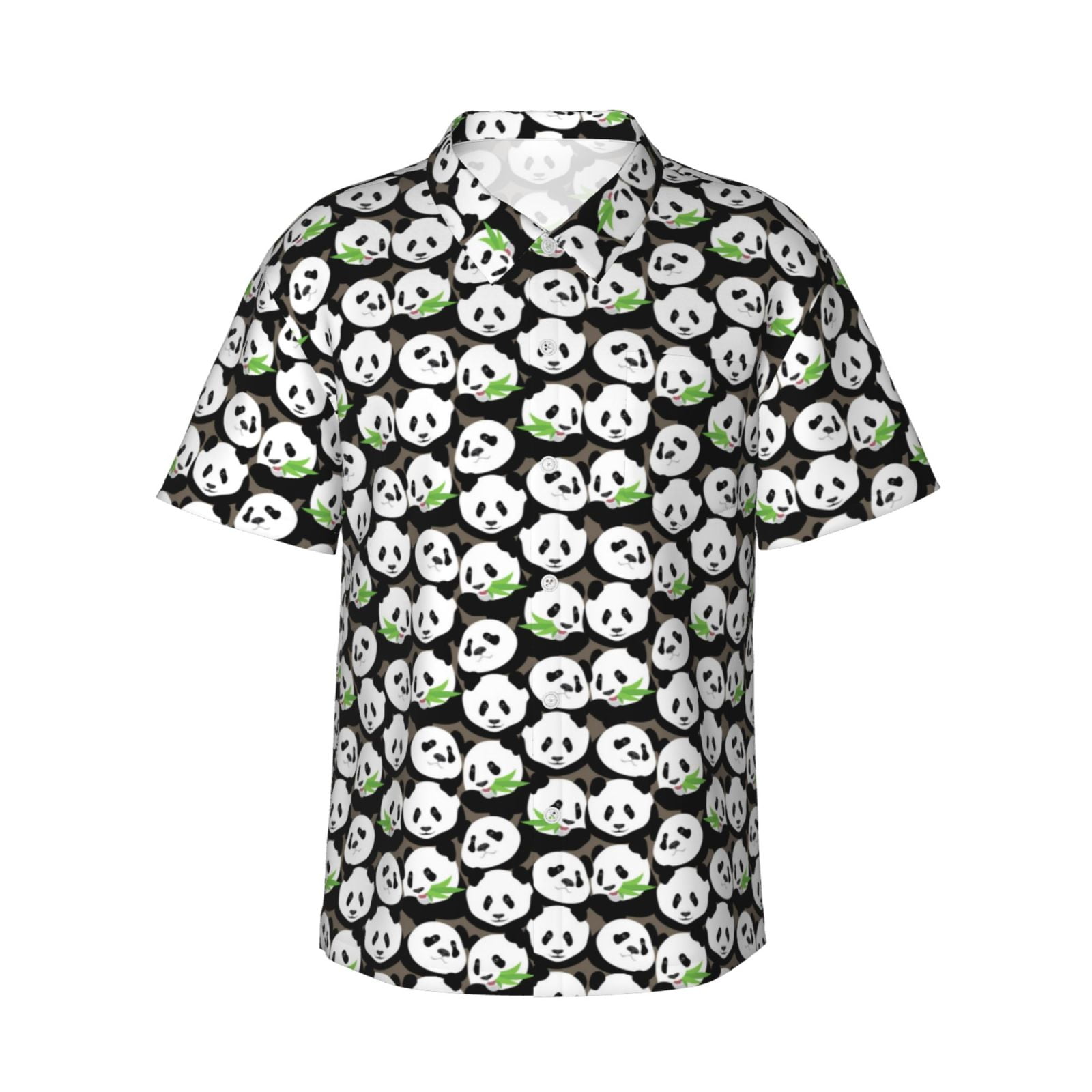 Disketp Panda Bear Hawaiian Shirts for Men,Mens Casual Short Sleeve ...