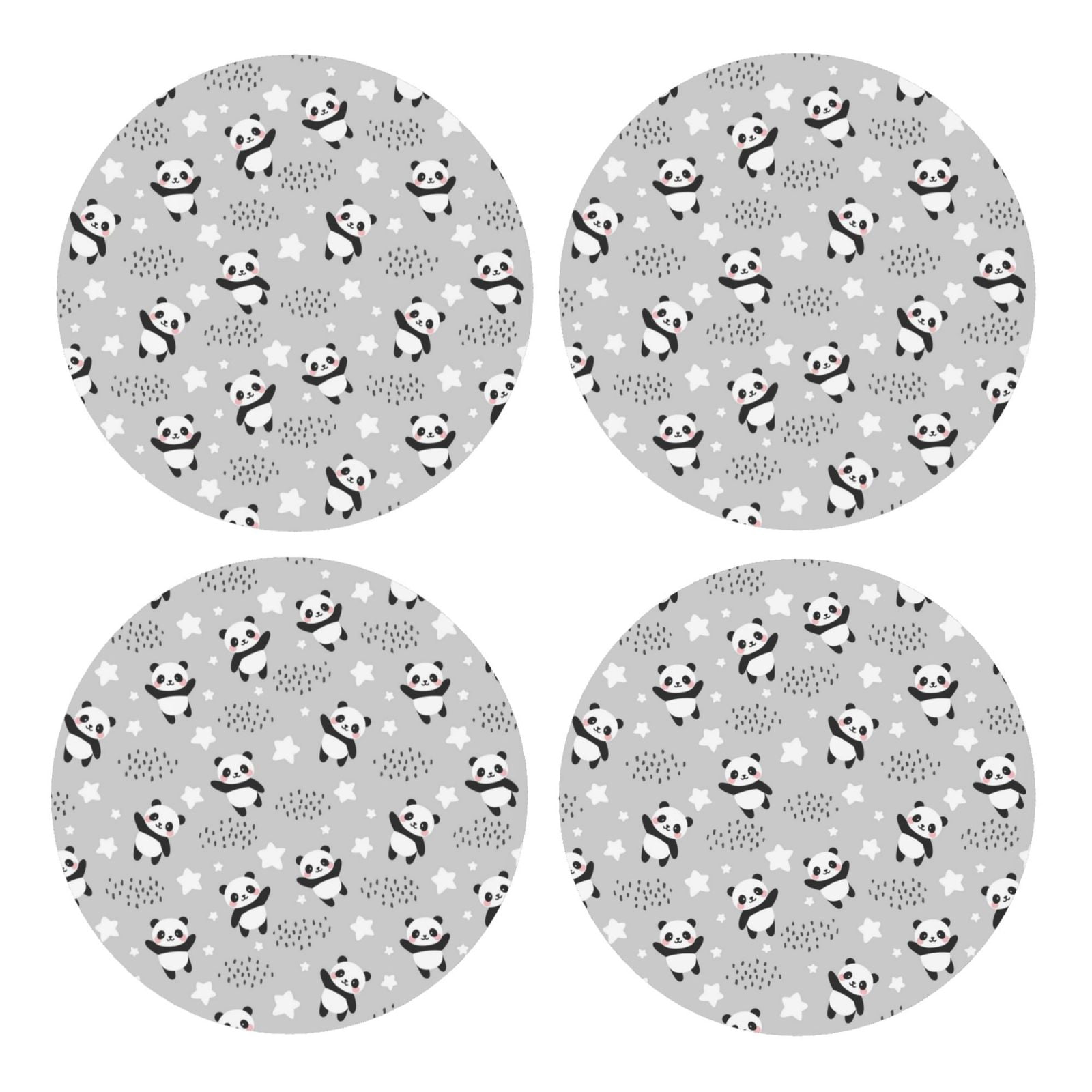 Disketp Pandas Between Clouds and Stars MDF Cork Coaster 4 Pcs ...