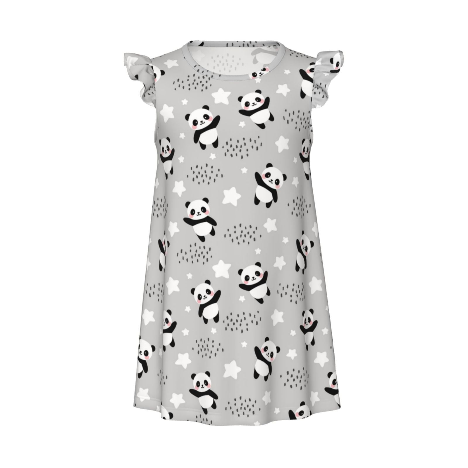 Disketp Pandas Between Clouds and Stars Print Girls Nightgowns 3-10 ...