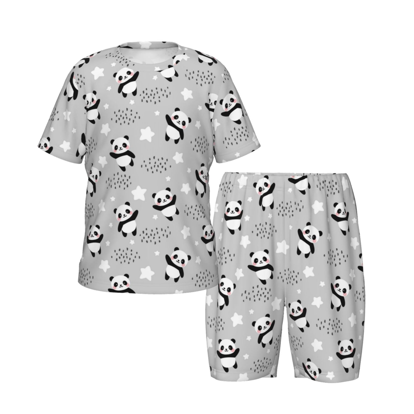 Disketp Pandas Between Clouds and Stars for Kids Short Sleeve Pajamas Kids Summer Pjs Children ...