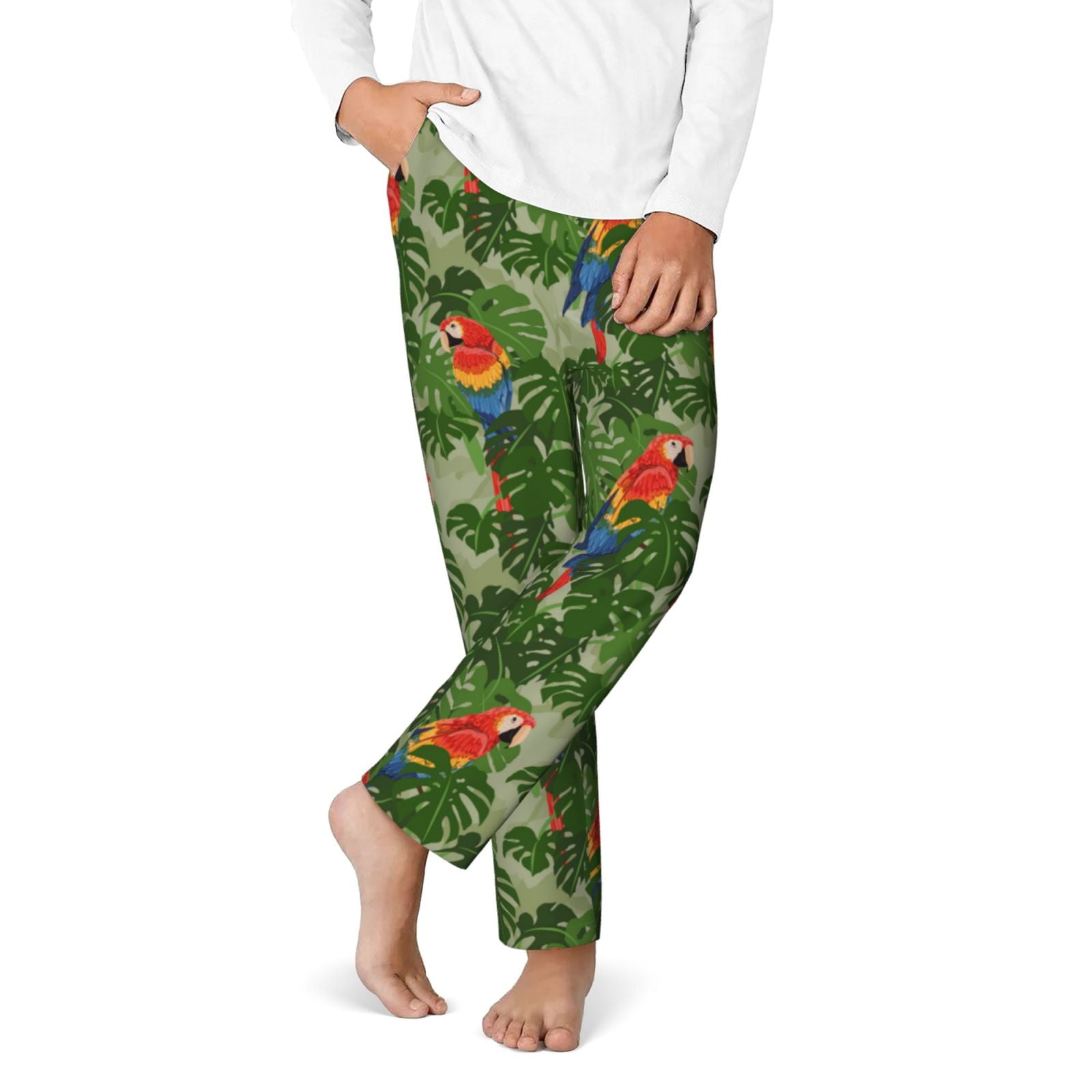 Disketp Parrots And Tropical Leaves for Teenagers' Pajama Pants ,Lounge ...